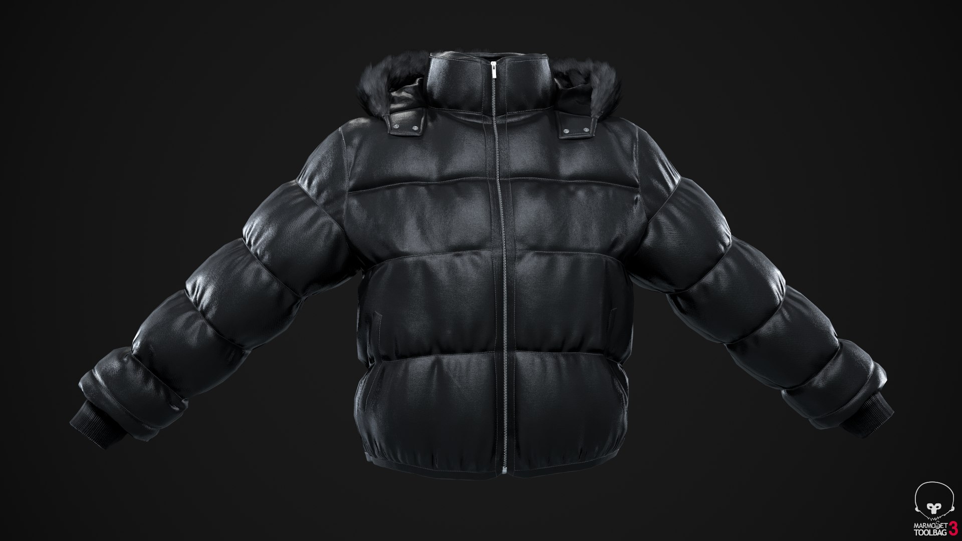 3D Black Winter Jacket - TurboSquid 1787696