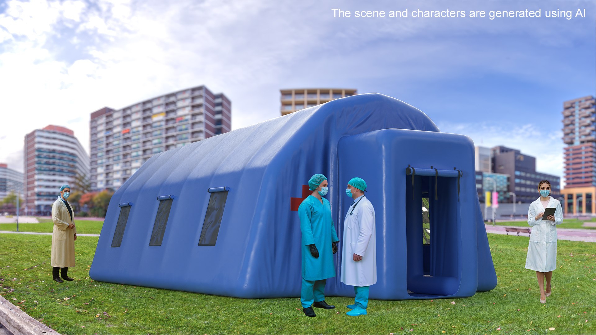 Blue Inflatable Medical Tent Pass Through 3D Model - TurboSquid 2249668
