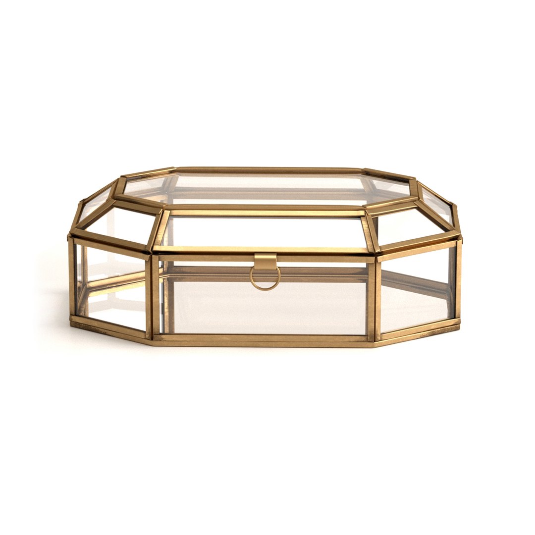 3D Brass Glass Jewelry Box Model - TurboSquid 1850329