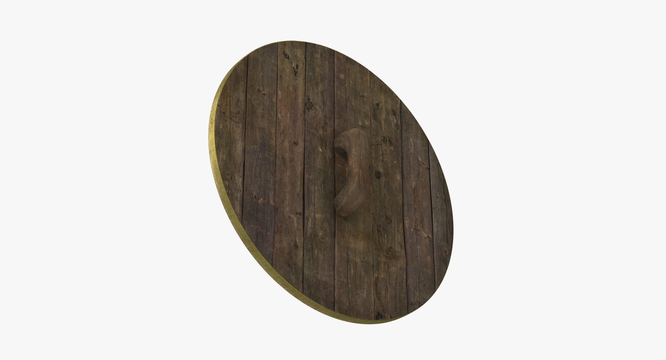 3d model medieval wood shield