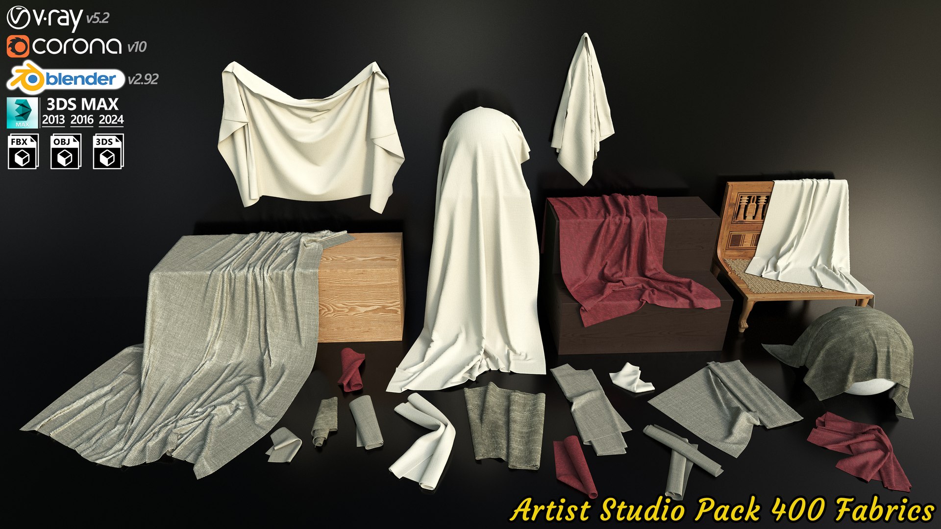3D Artist Studio Pack 400 - Fabrics - TurboSquid 2439863