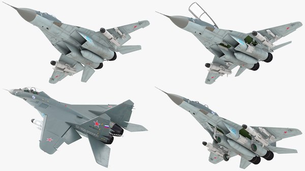 MiG 29 KUBR Russian Tandem Fighter Aircraft with Armament Rigged 3D ...