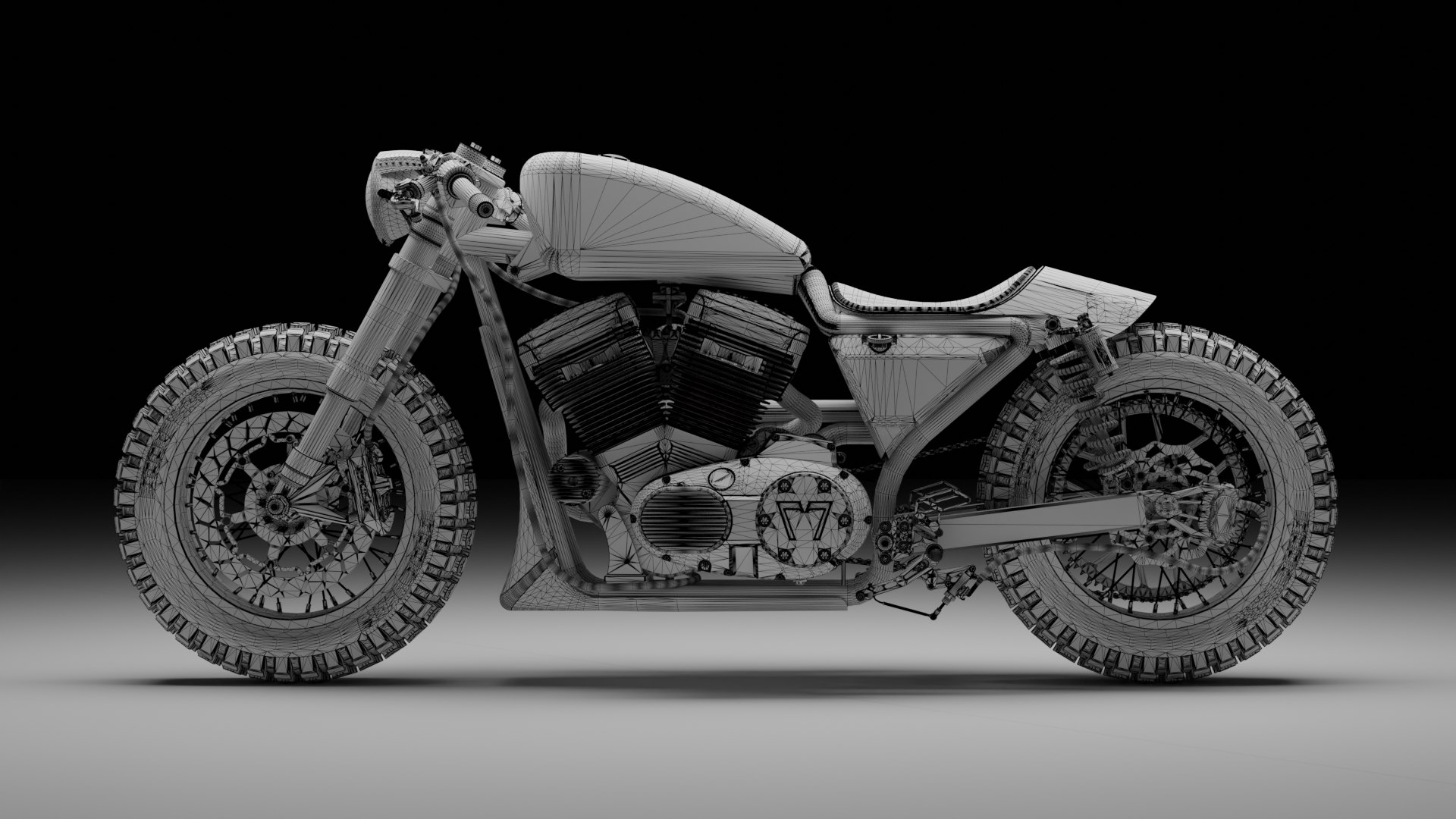 Custom Harley Davidson Cafe Racer Model - TurboSquid 2267482