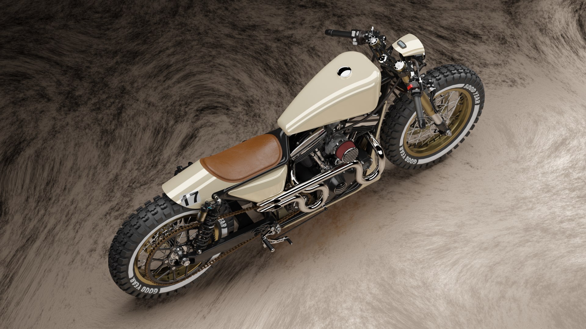 Custom Harley Davidson Cafe Racer Model - TurboSquid 2267482