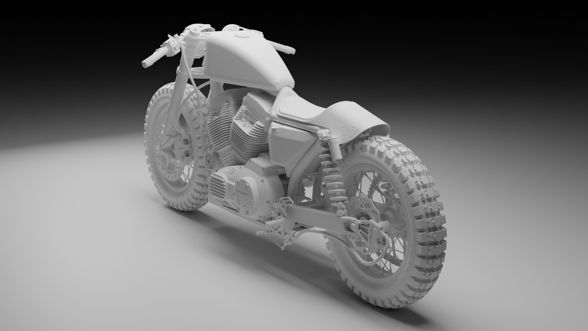 Custom Harley Davidson Cafe Racer Model - TurboSquid 2267482