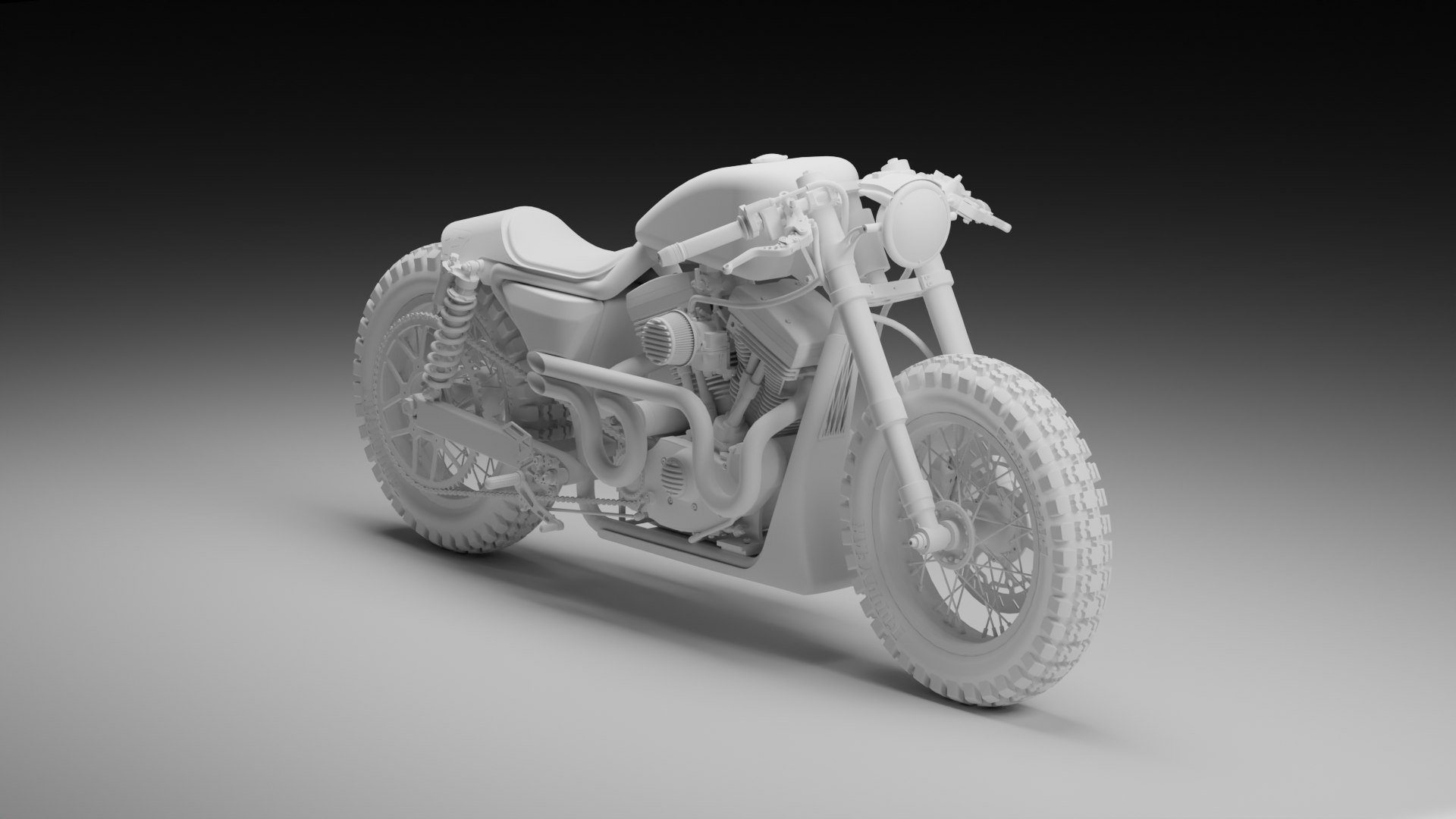 Custom Harley Davidson Cafe Racer Model - TurboSquid 2267482