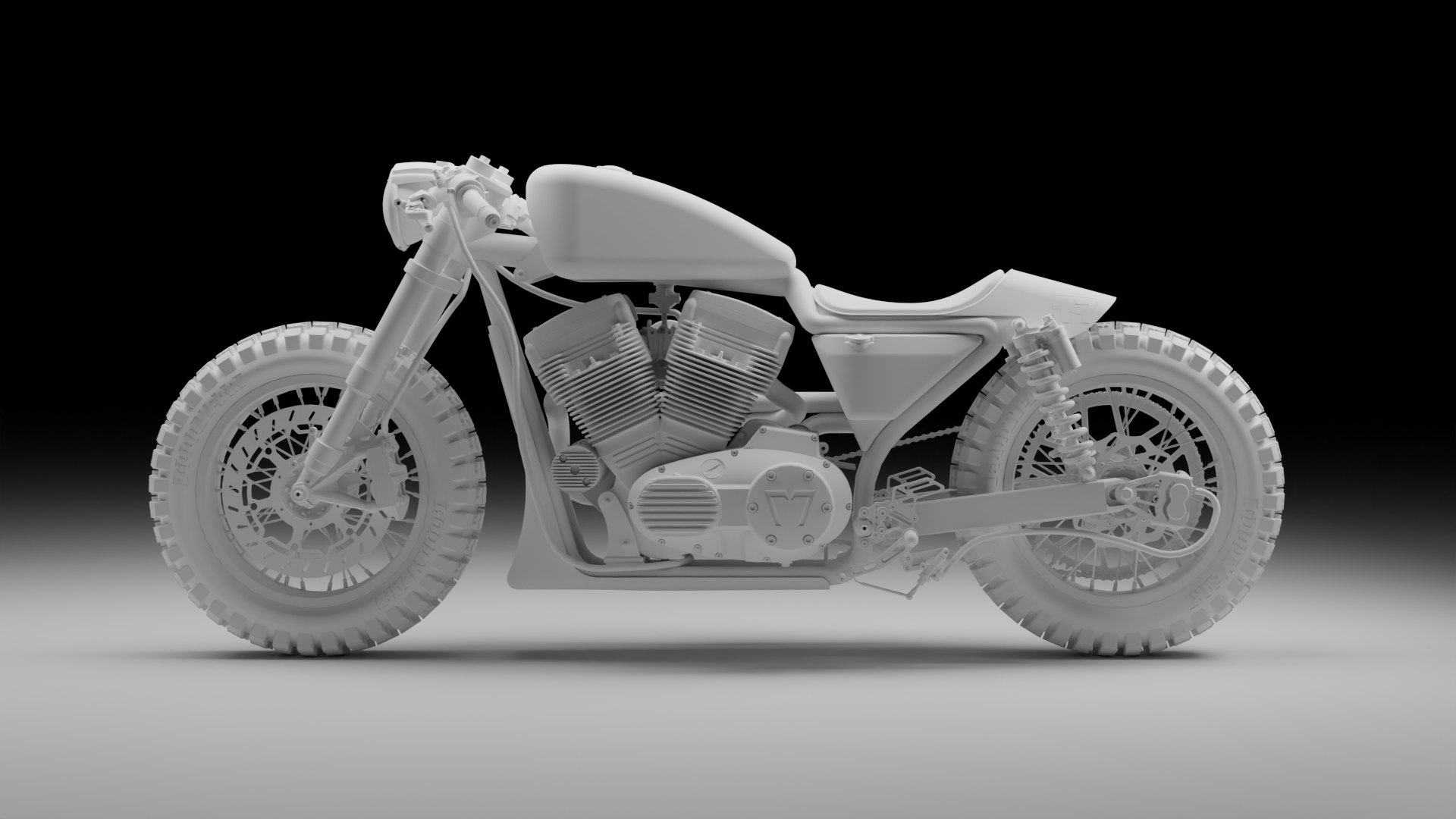 Custom Harley Davidson Cafe Racer Model - TurboSquid 2267482