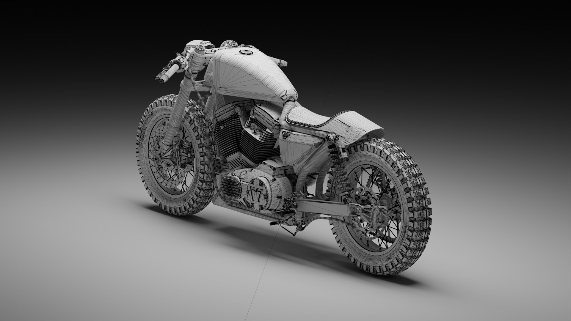 Custom Harley Davidson Cafe Racer Model - TurboSquid 2267482