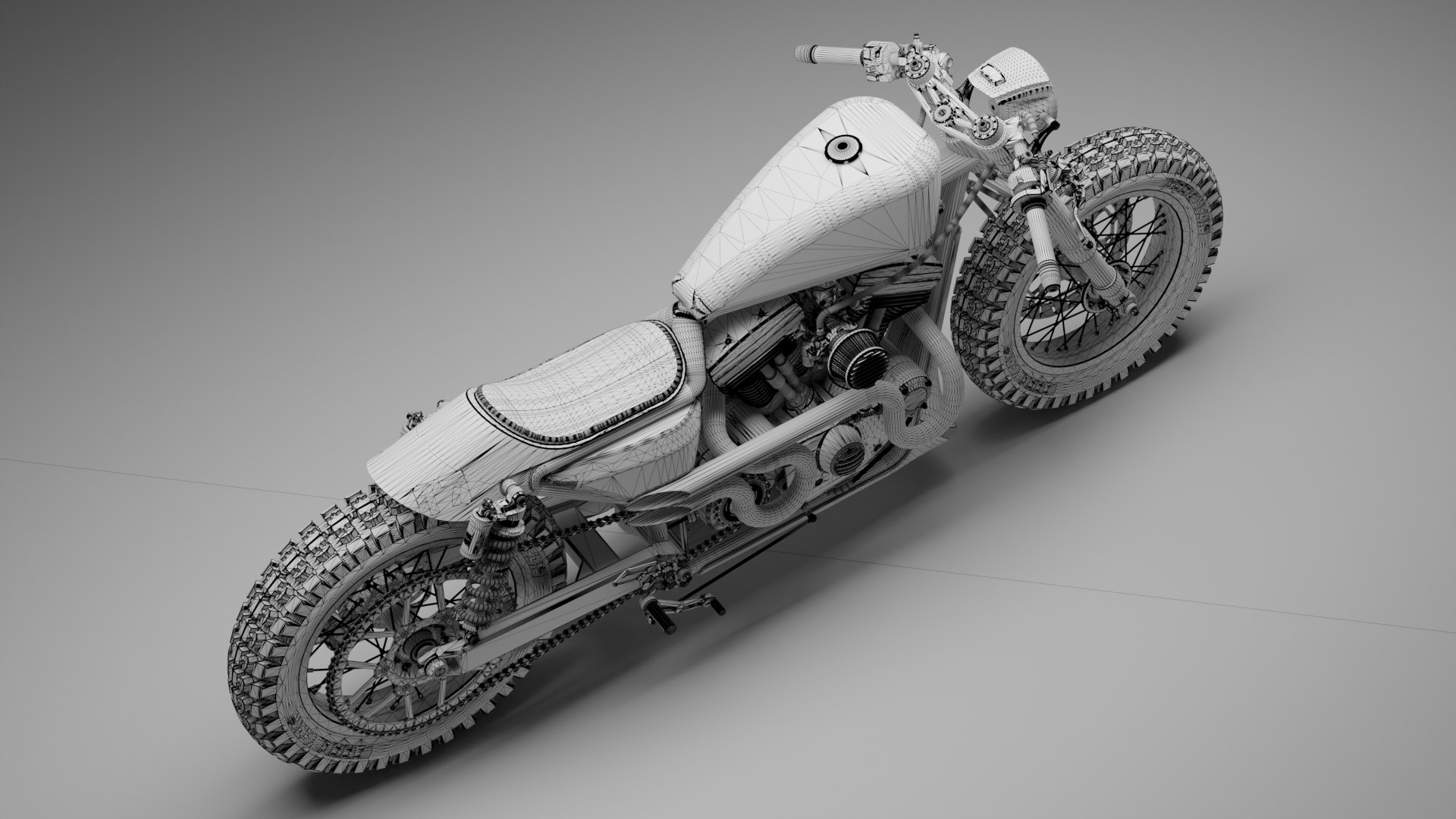 Custom Harley Davidson Cafe Racer Model - TurboSquid 2267482