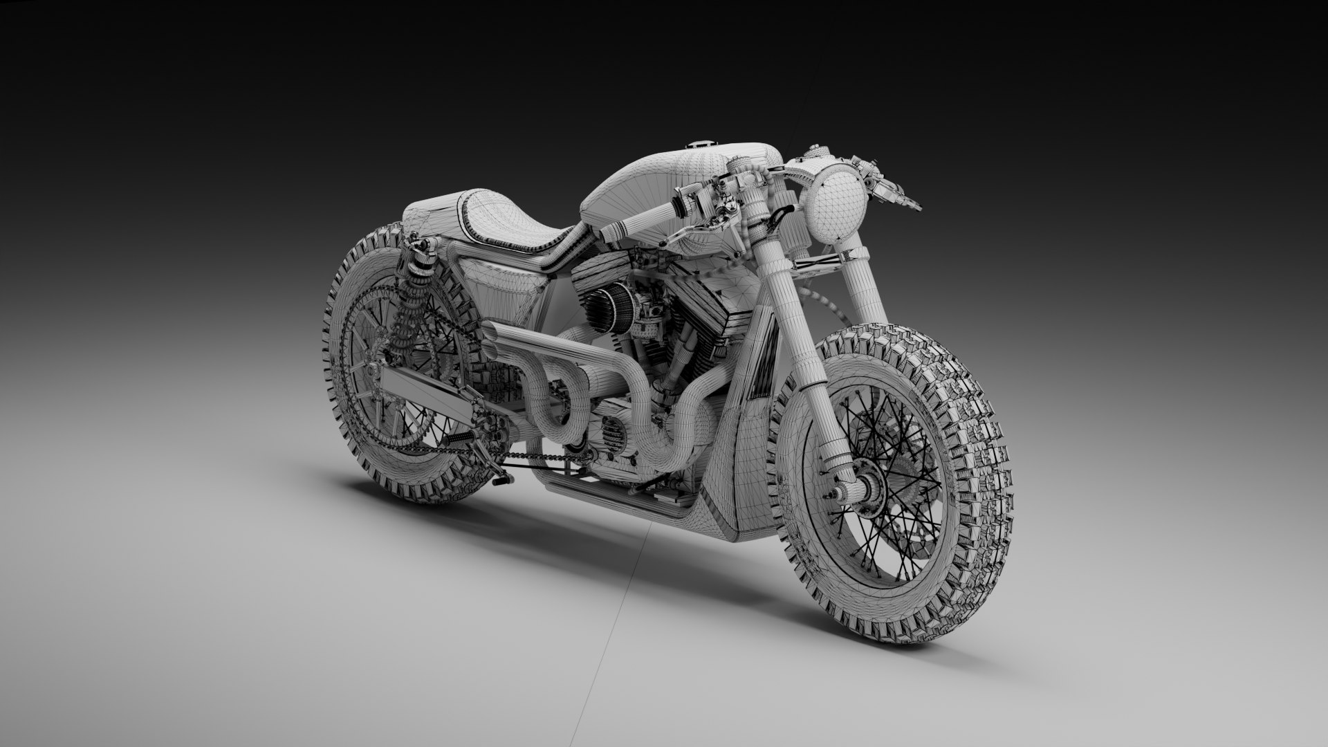 Custom Harley Davidson Cafe Racer Model - TurboSquid 2267482
