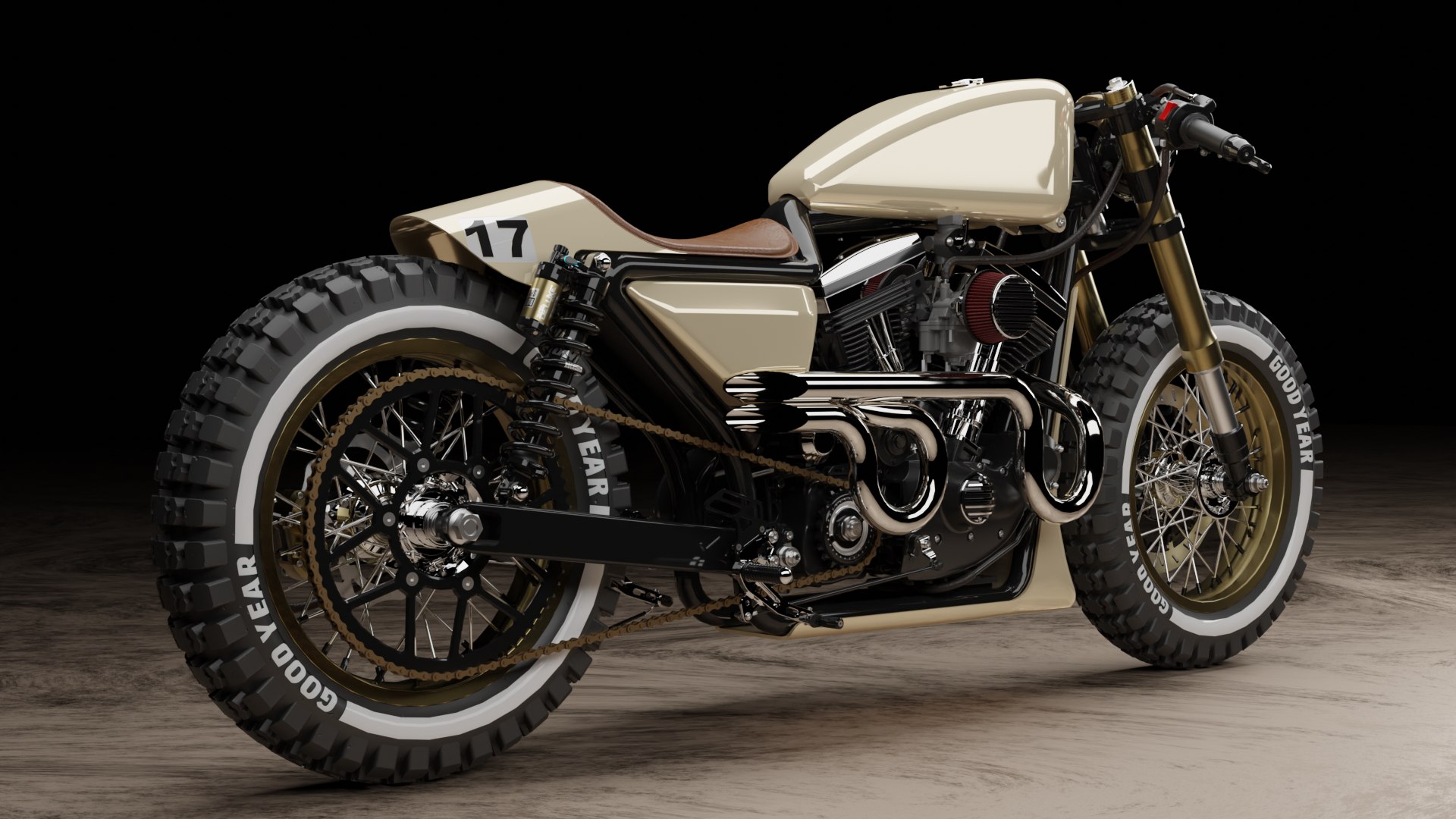 Custom Harley Davidson Cafe Racer Model - TurboSquid 2267482