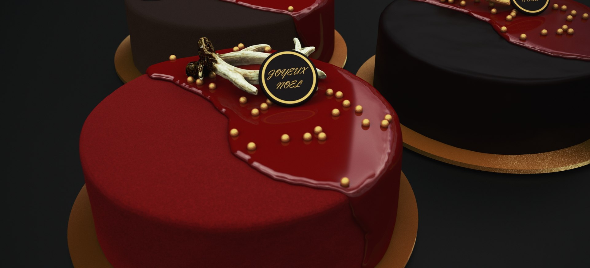 3D VELVET RED CHRISTMAS CAKE 2022 - TurboSquid 1990404