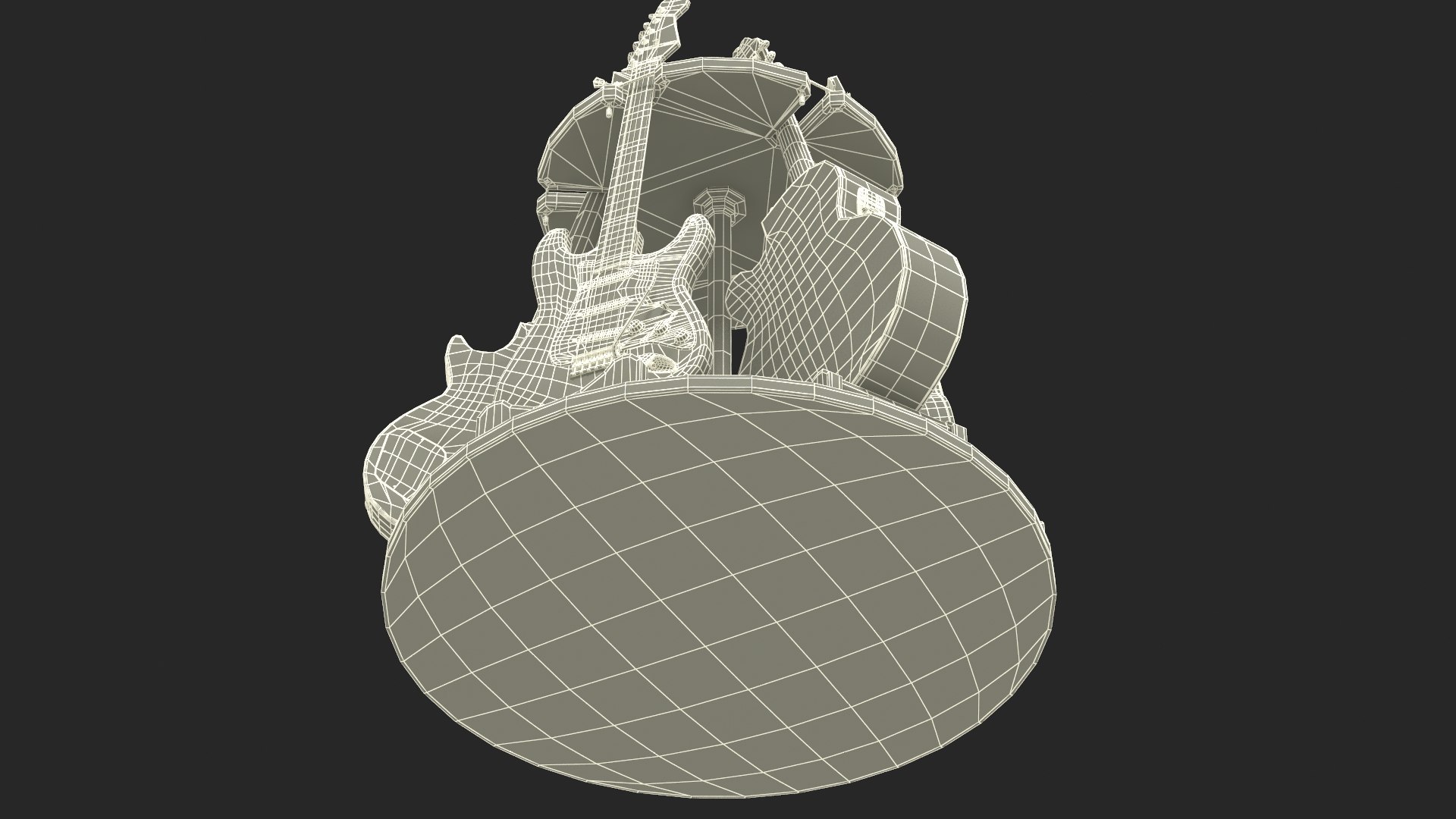 Guitars On Rotating Guitar Stand 3D - TurboSquid 2357166