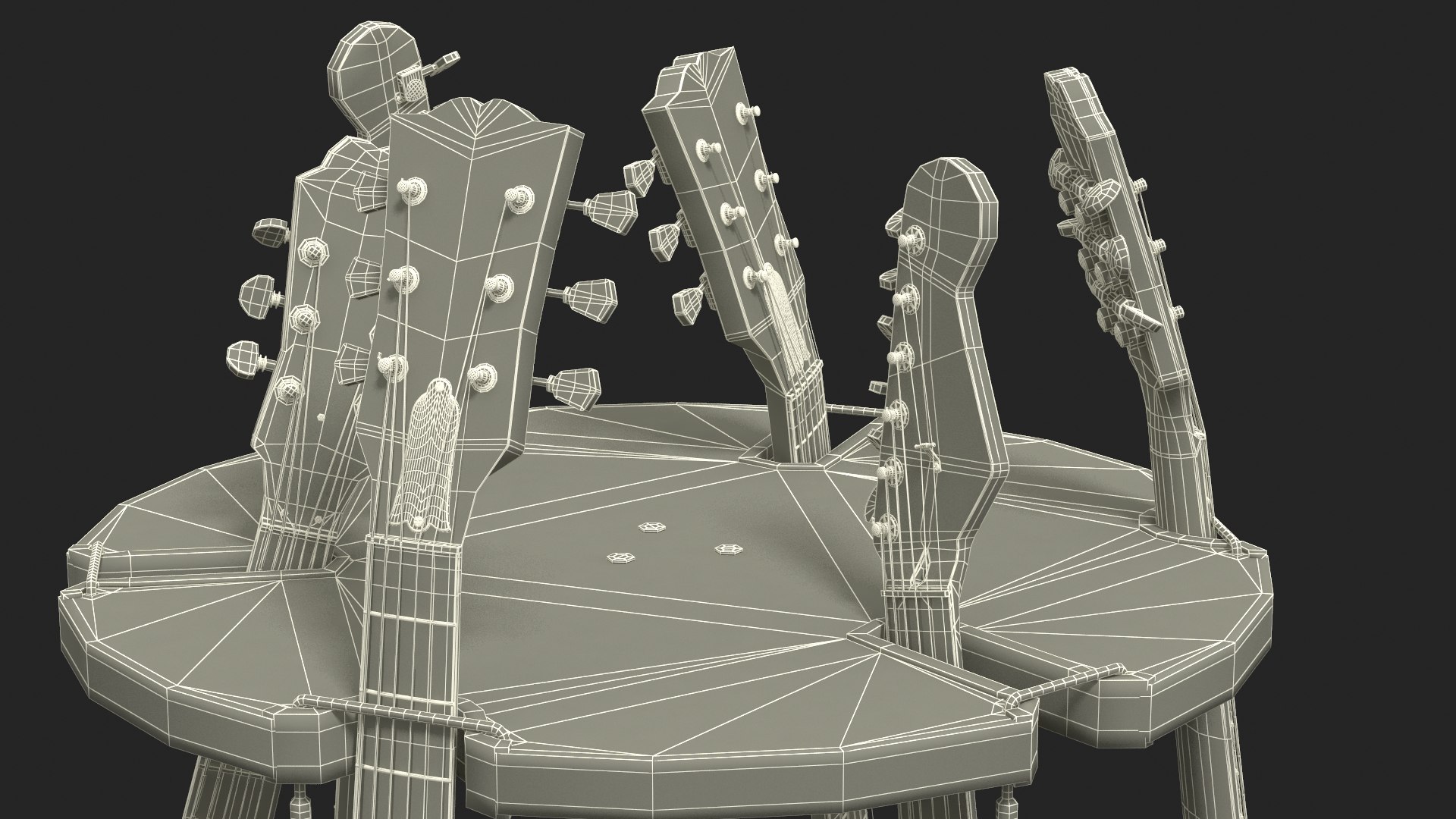 Guitars On Rotating Guitar Stand 3D - TurboSquid 2357166