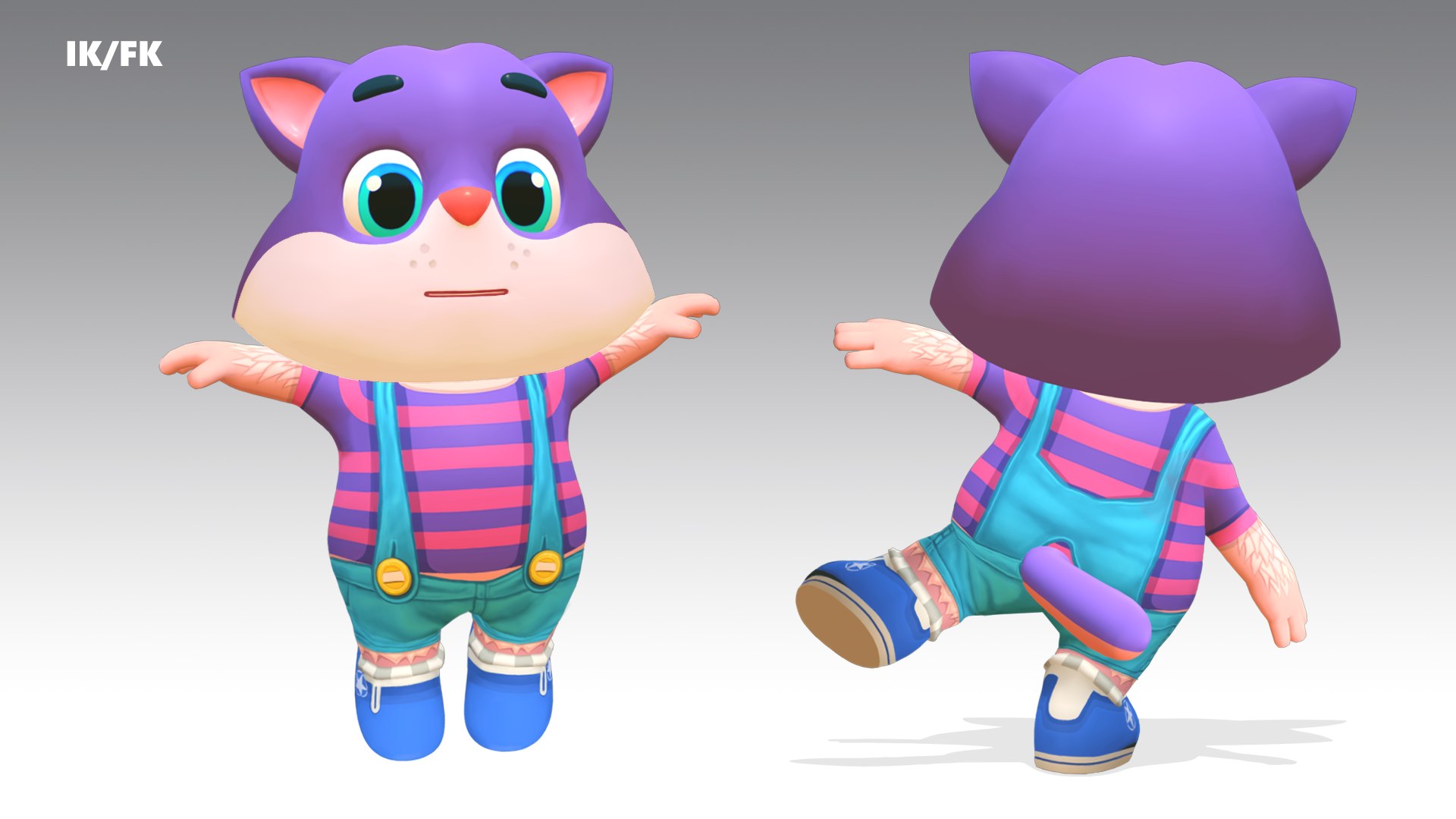 3D Model Cartoon Cat Animations Rig - TurboSquid 1492055