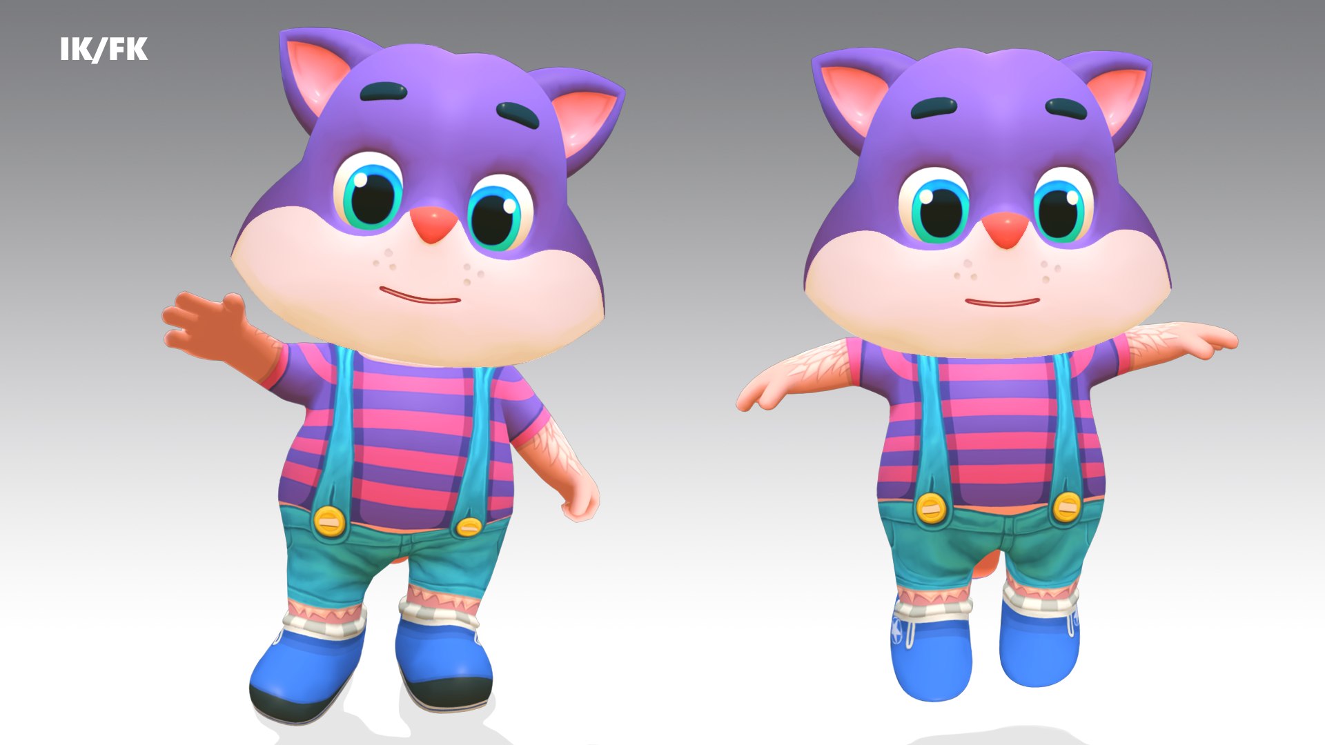 3D Model Cartoon Cat Animations Rig - TurboSquid 1492055