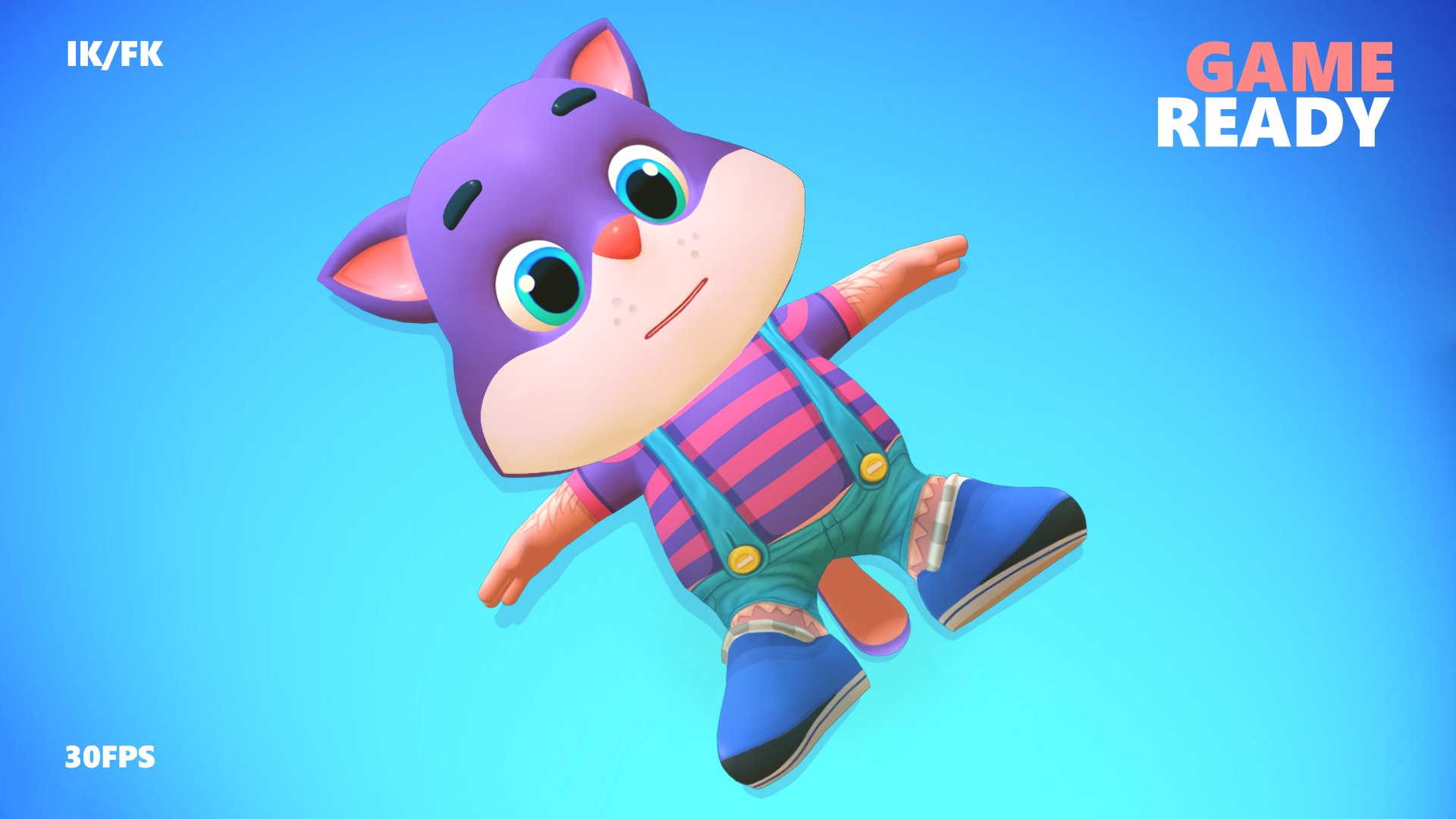 3D Model Cartoon Cat Animations Rig - TurboSquid 1492055