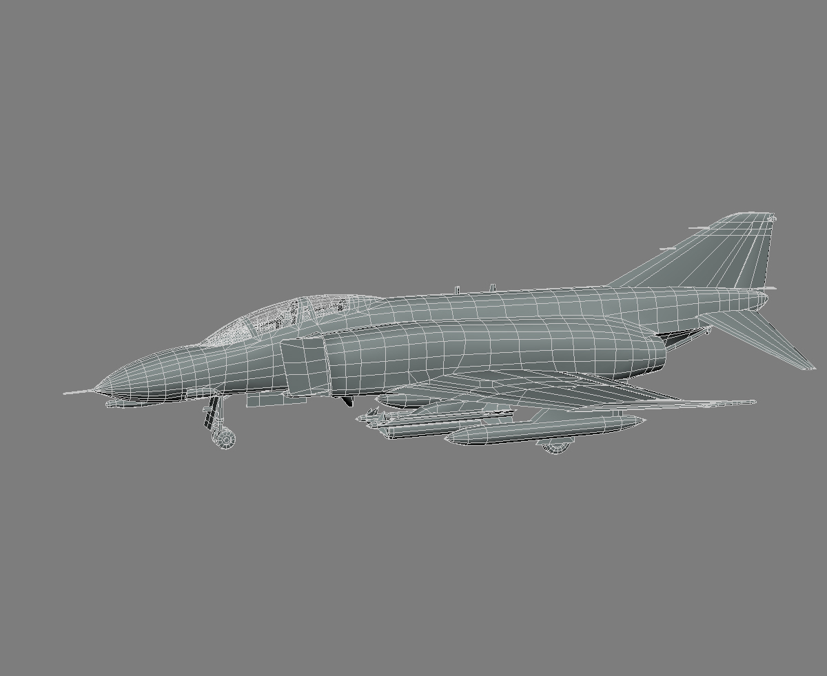 phantom f-4 jet obj