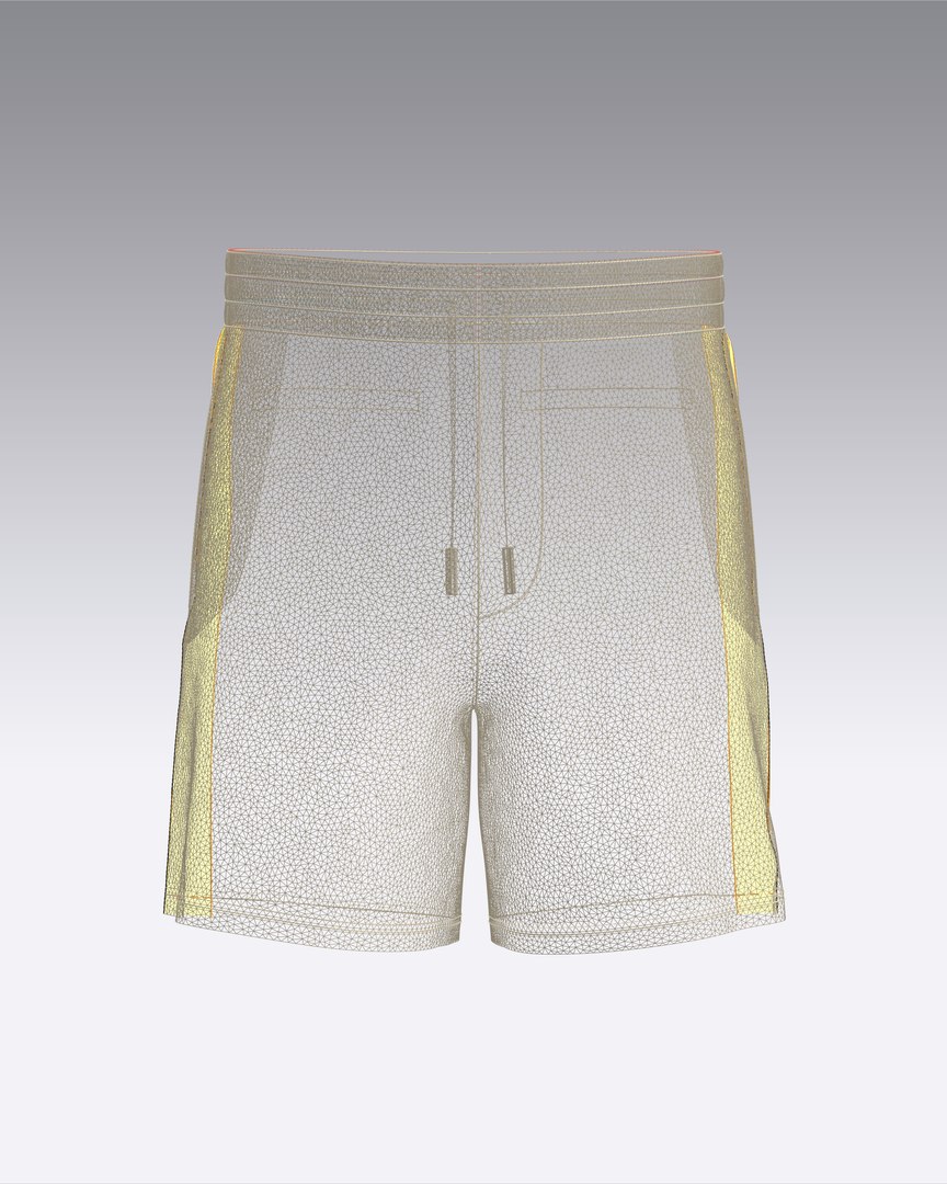 Mens Shorts With Side Panel With Knit Textures Fabric 3D Model ...