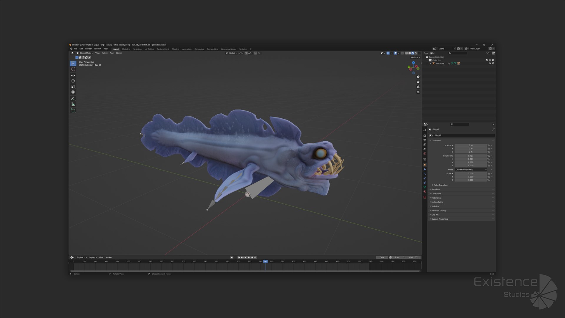 Fantasy Fish 08 - Aqua Life - Underwater Creature - 49 3D Model ...