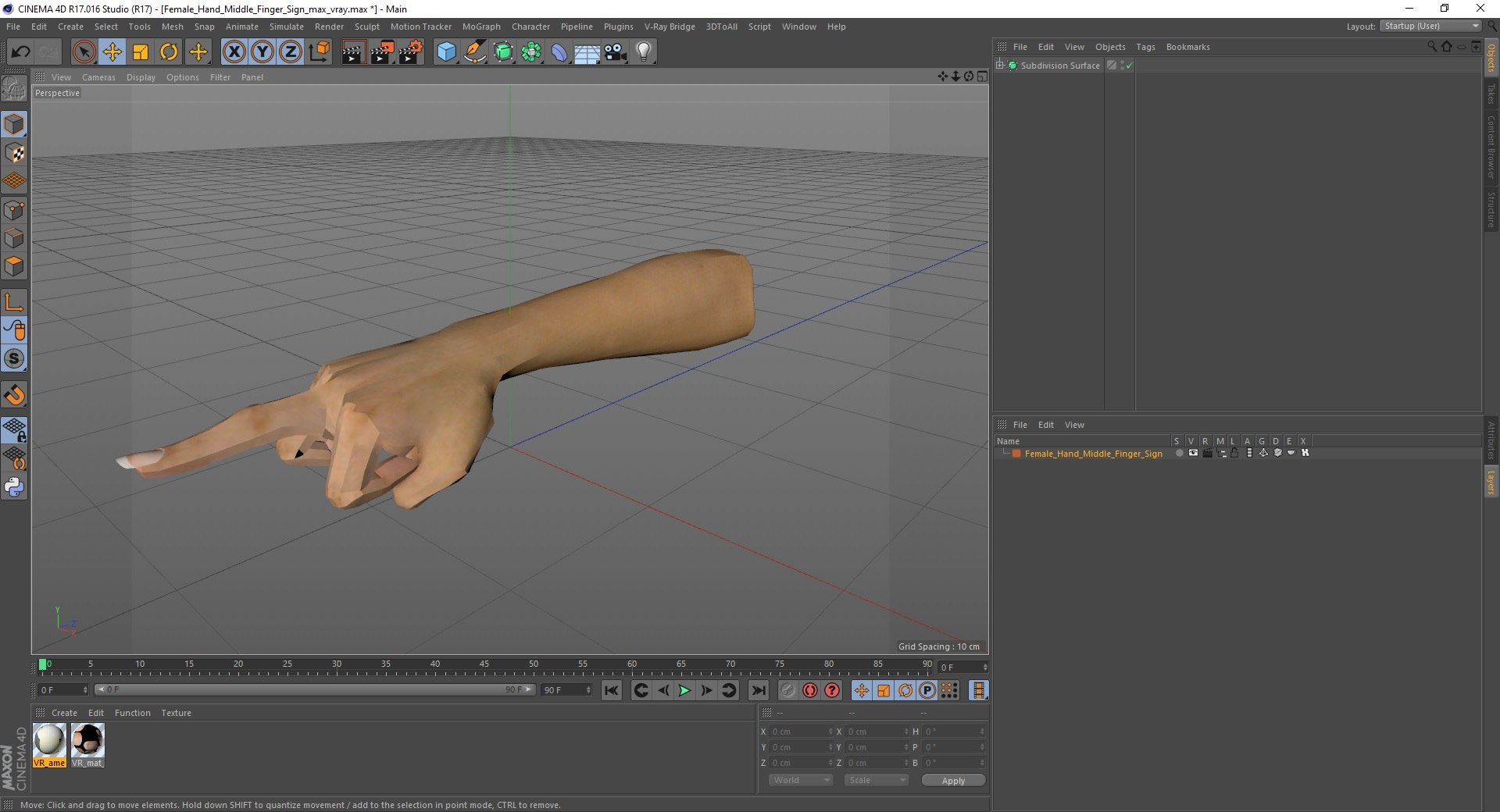 3D Model Female Hand Middle Finger Sign - TurboSquid 2194884