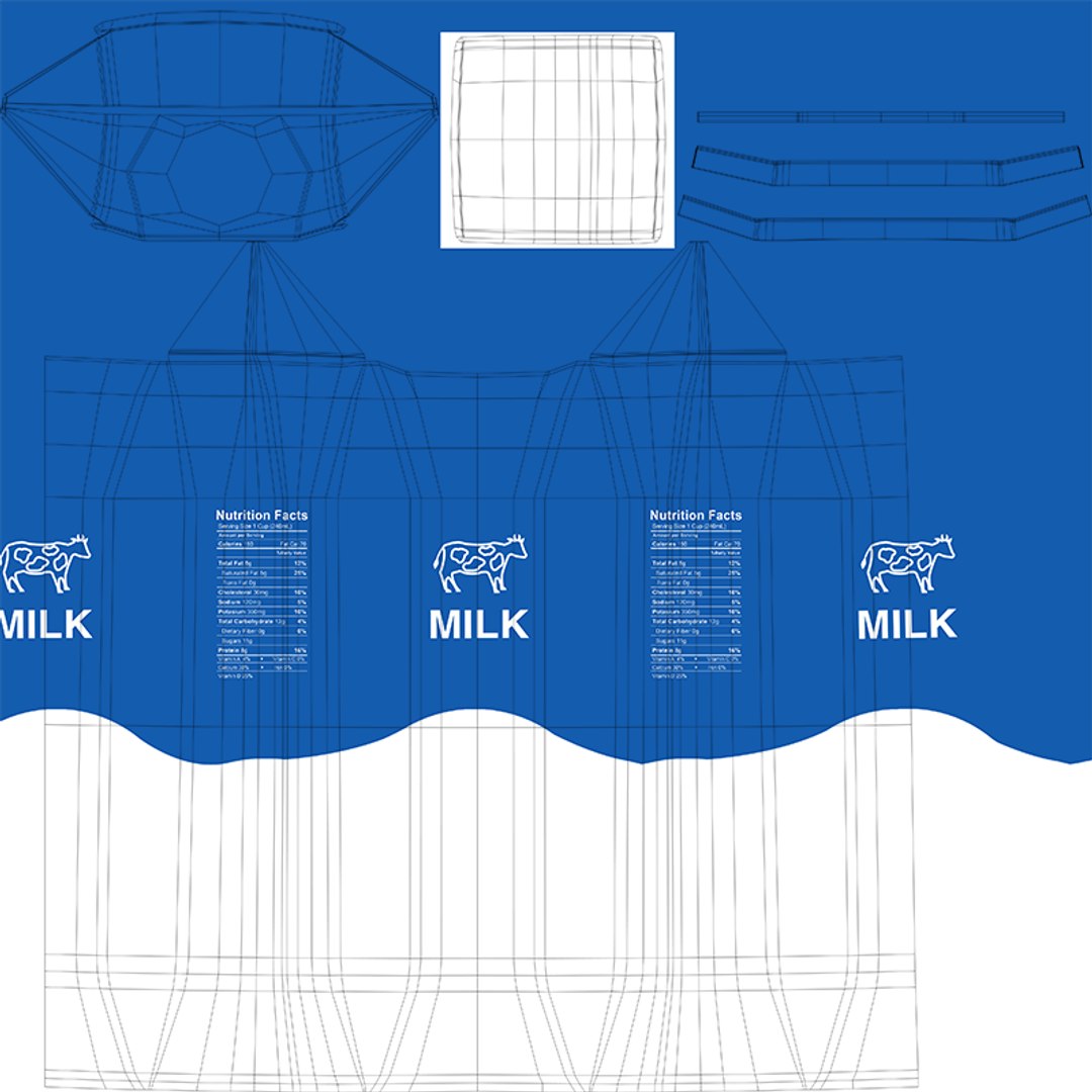 Milk carton 2 model - TurboSquid 1418790