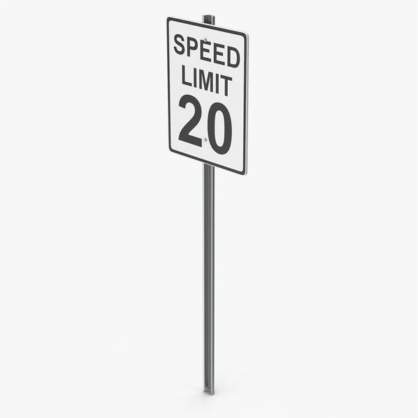 3D model Road Sign Speed Limit 20 - TurboSquid 2045592