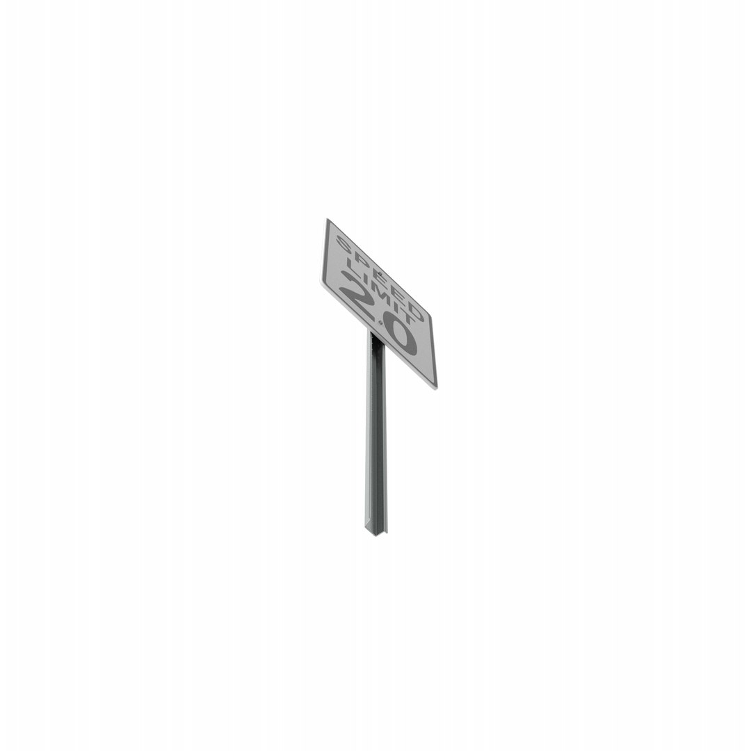 3D Model Road Sign Speed Limit 20 - TurboSquid 2045592