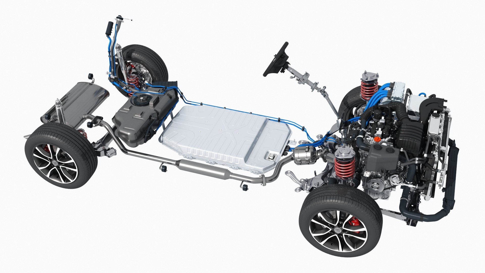 3D Model Hybrid Electric SUV Frame With Chassis - TurboSquid 2234496