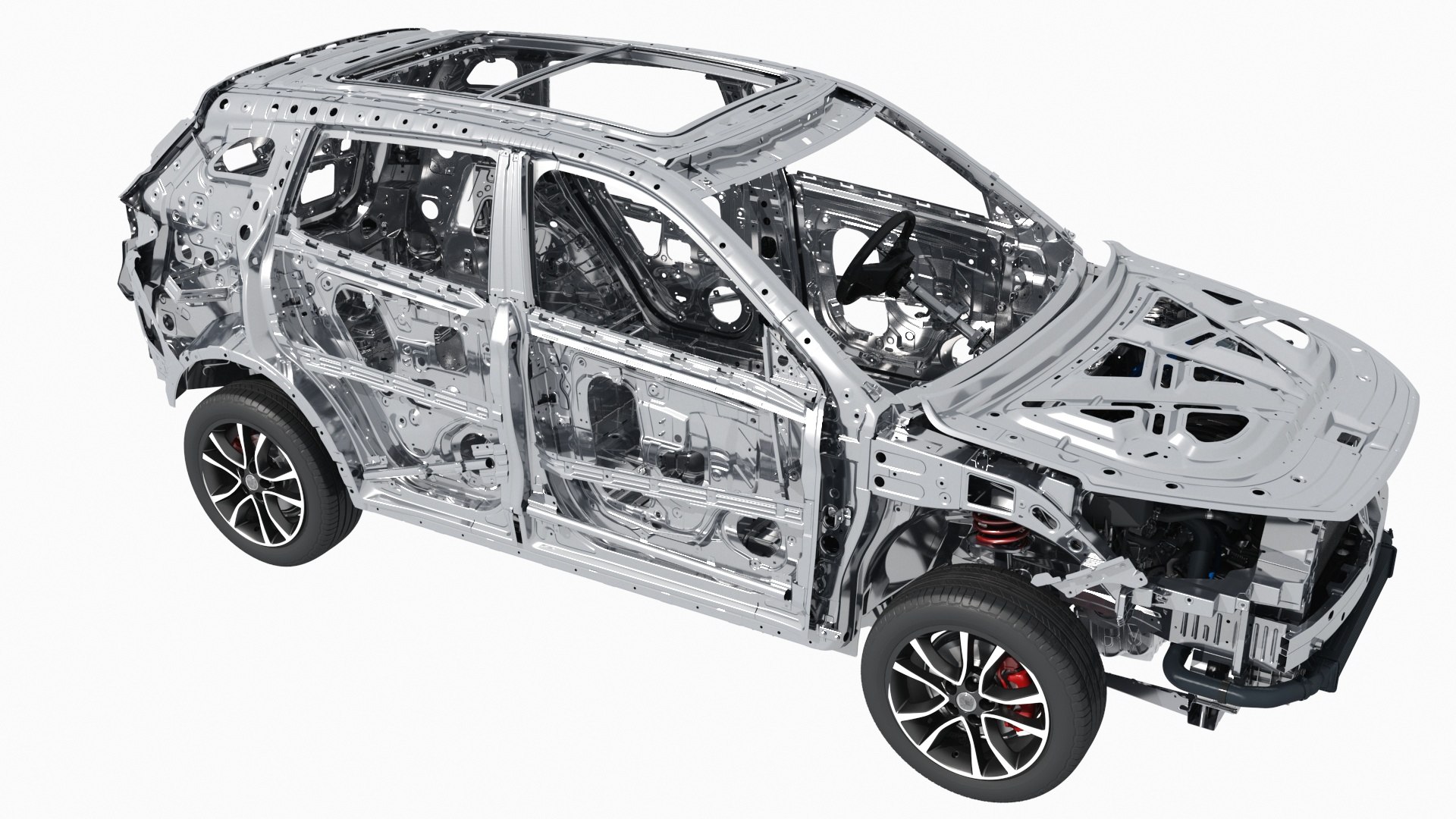 3D Model Hybrid Electric SUV Frame With Chassis - TurboSquid 2234496