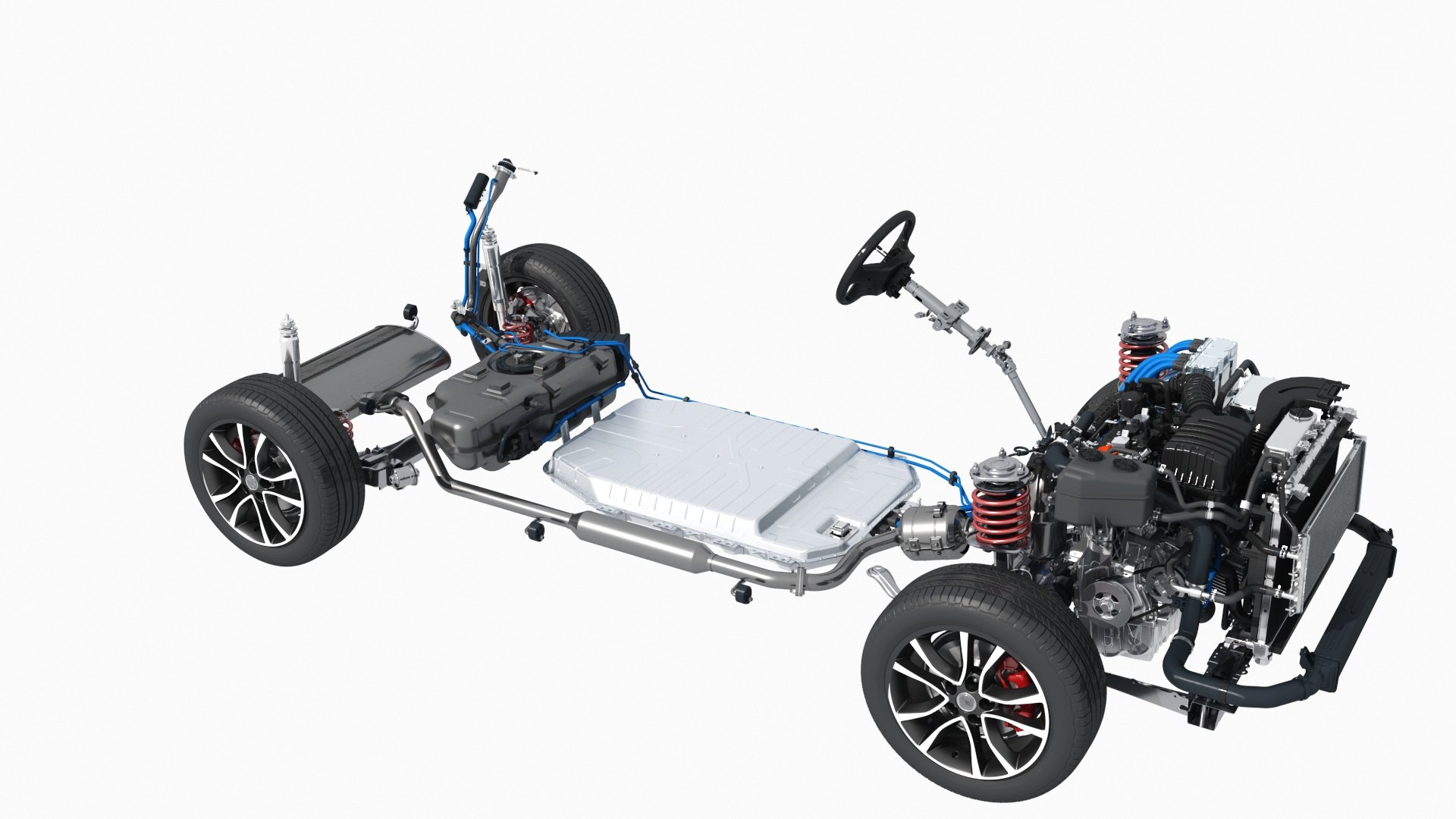 3D Model Hybrid Electric SUV Frame With Chassis - TurboSquid 2234496