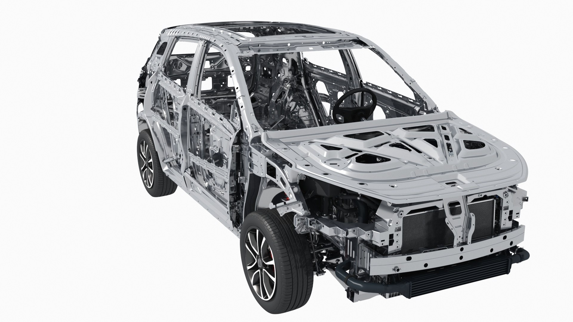 3D Model Hybrid Electric SUV Frame With Chassis - TurboSquid 2234496
