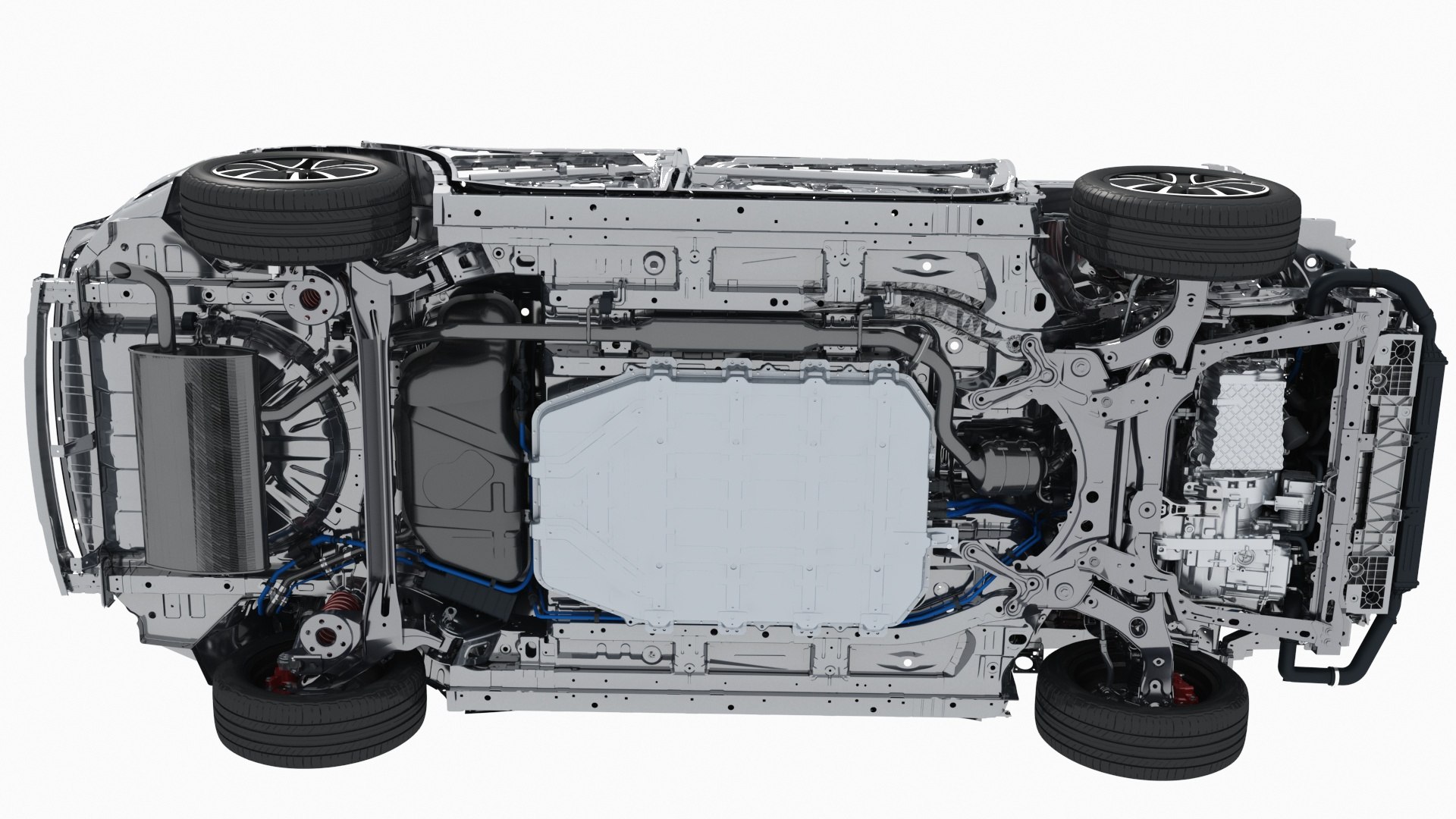 3D Model Hybrid Electric SUV Frame With Chassis - TurboSquid 2234496