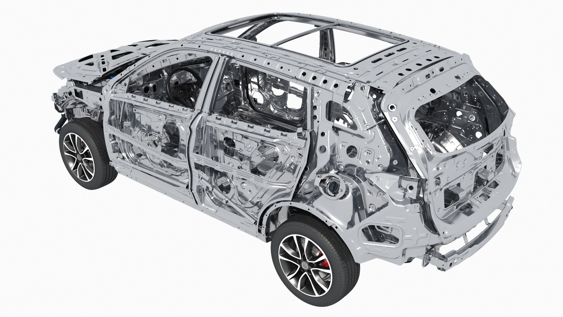 3D Model Hybrid Electric SUV Frame With Chassis - TurboSquid 2234496