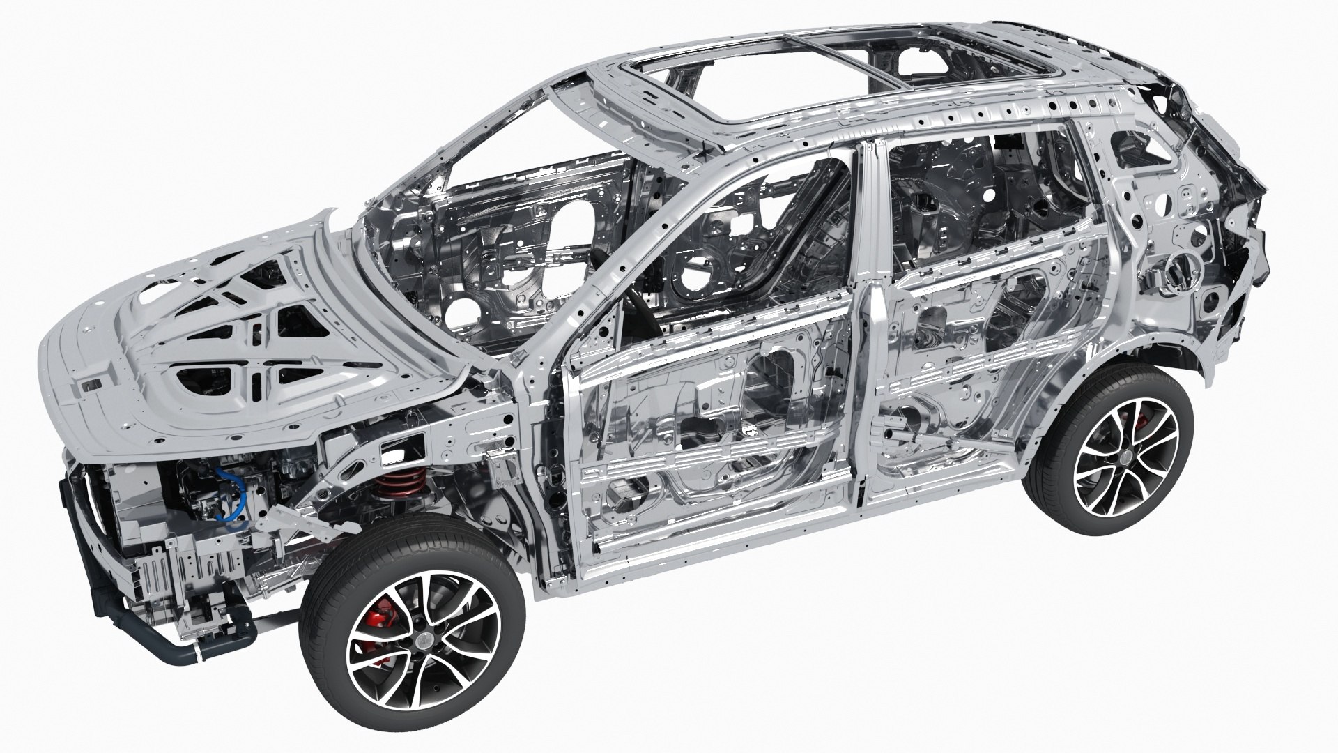 3D Model Hybrid Electric SUV Frame With Chassis - TurboSquid 2234496