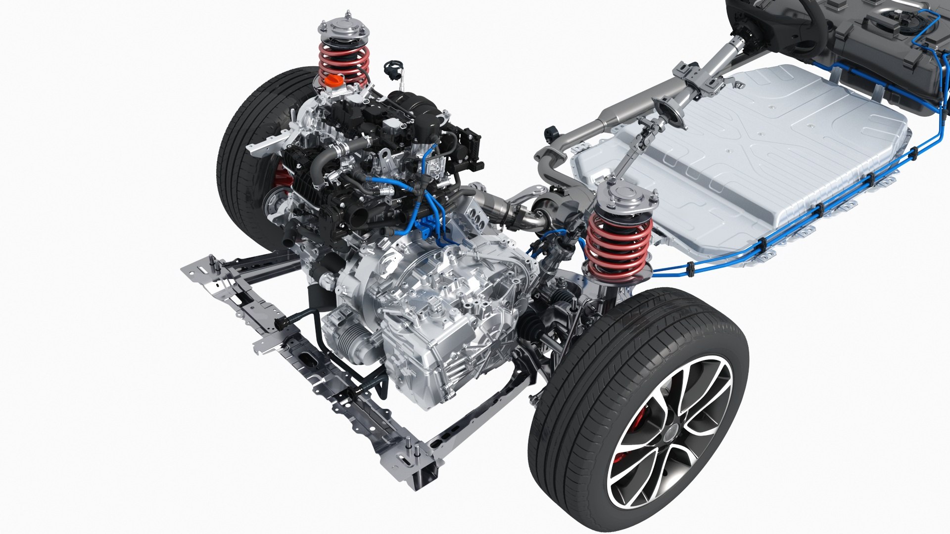 3D Model Hybrid Electric SUV Frame With Chassis - TurboSquid 2234496