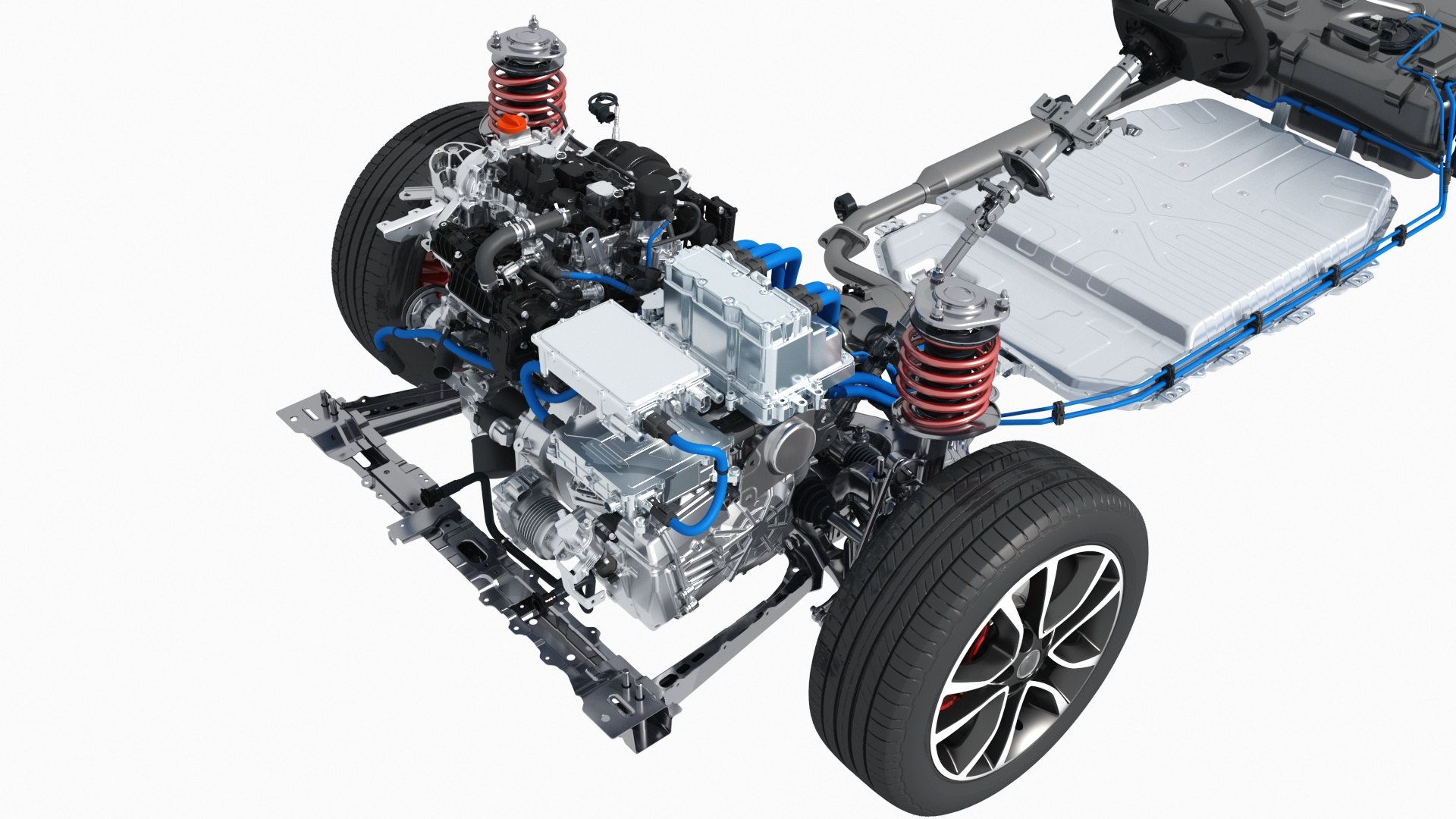 3D Model Hybrid Electric SUV Frame With Chassis - TurboSquid 2234496