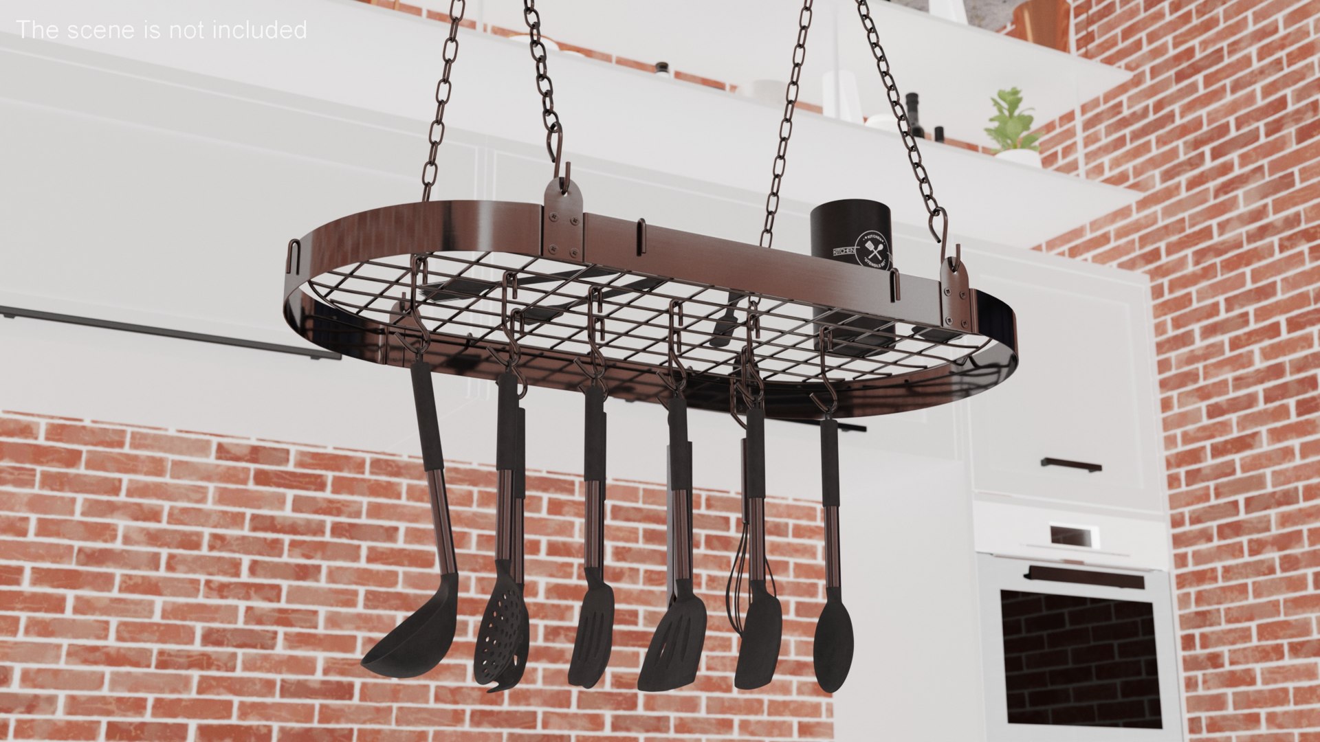 Hanging Pot Rack With Cooking Utensils 3D - TurboSquid 2156935