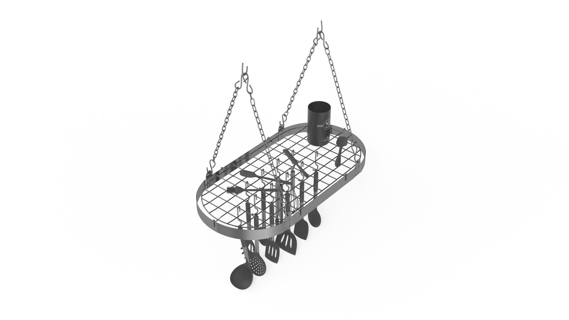 Hanging Pot Rack With Cooking Utensils 3D - TurboSquid 2156935