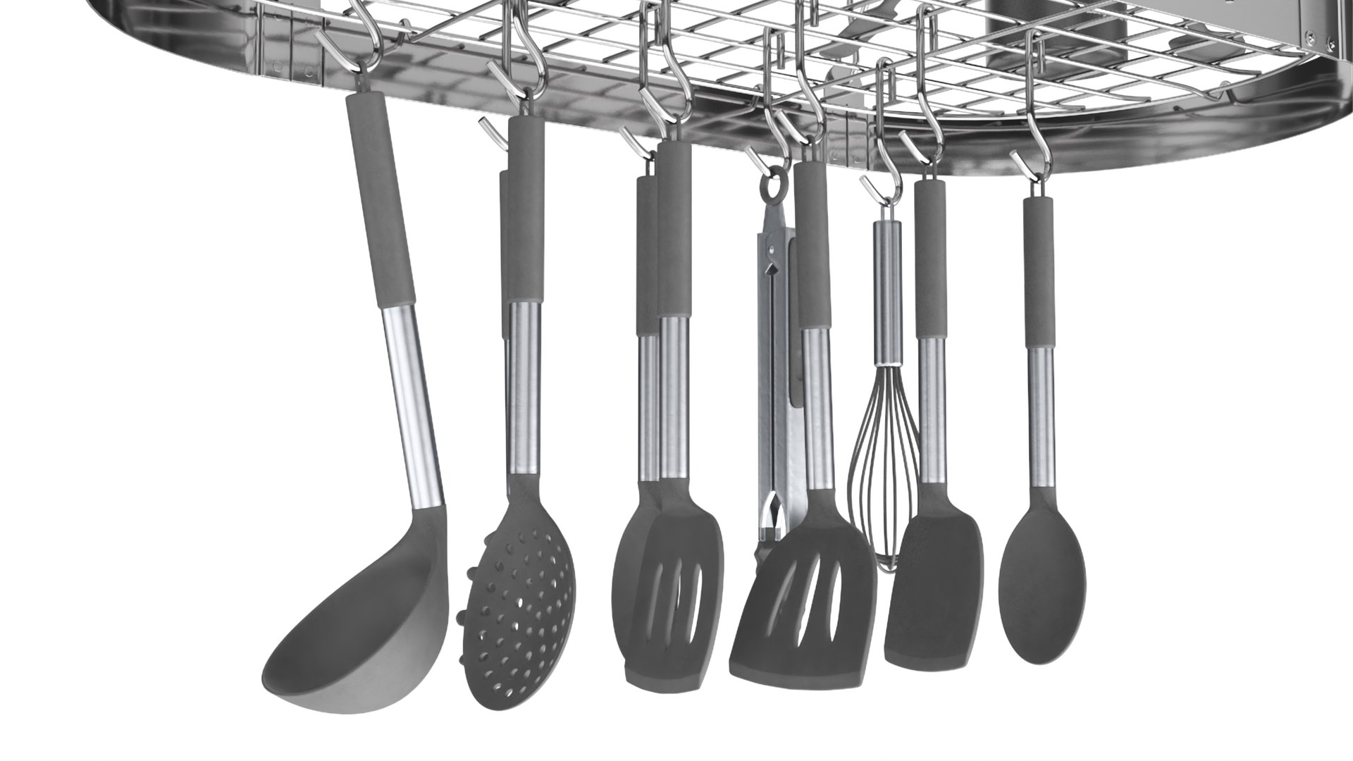 Hanging Pot Rack With Cooking Utensils 3D - TurboSquid 2156935