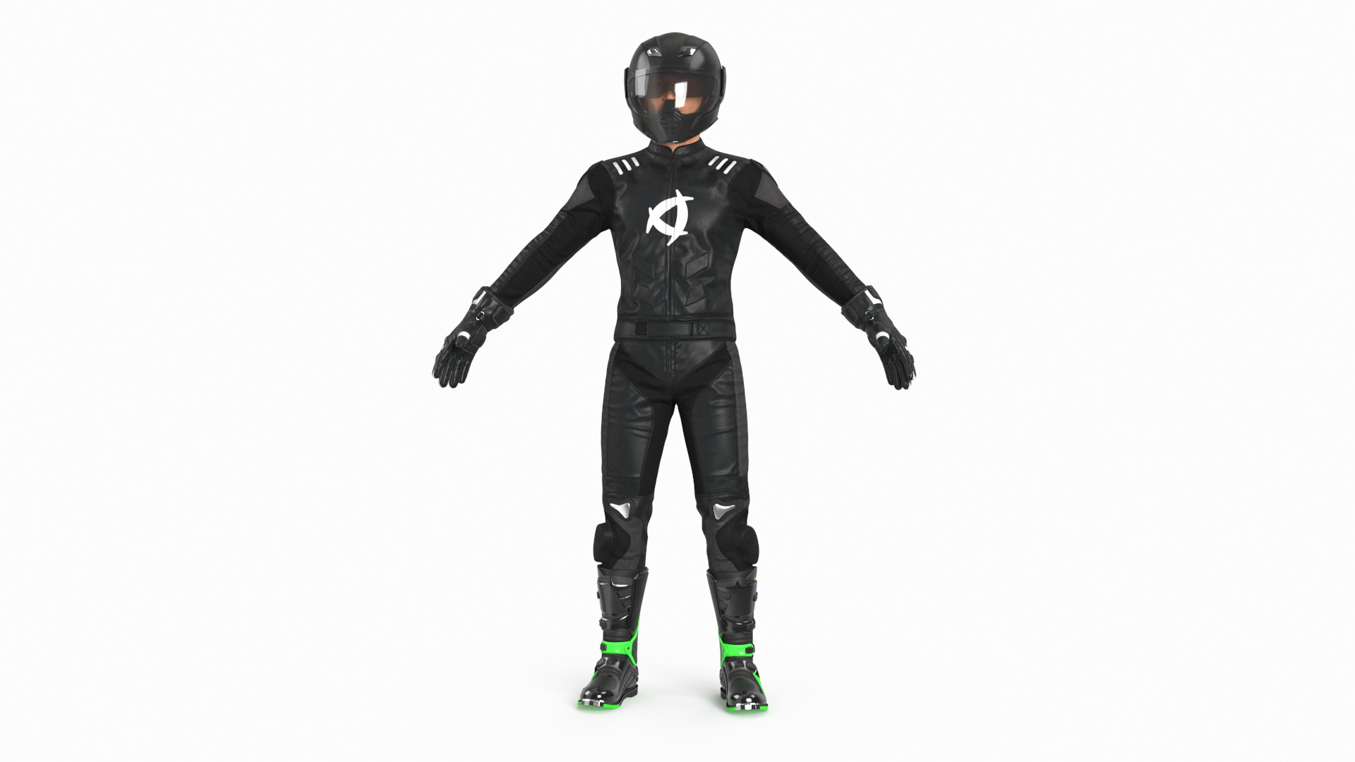 Motorcycle Rider Wearing Black Suit 3D Model - TurboSquid 2237122