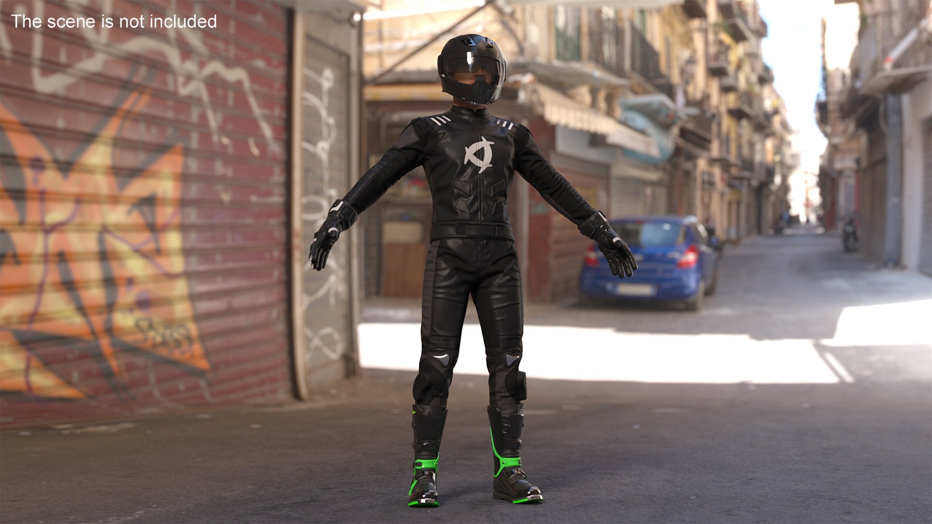 Motorcycle Rider Wearing Black Suit 3D Model - TurboSquid 2237122