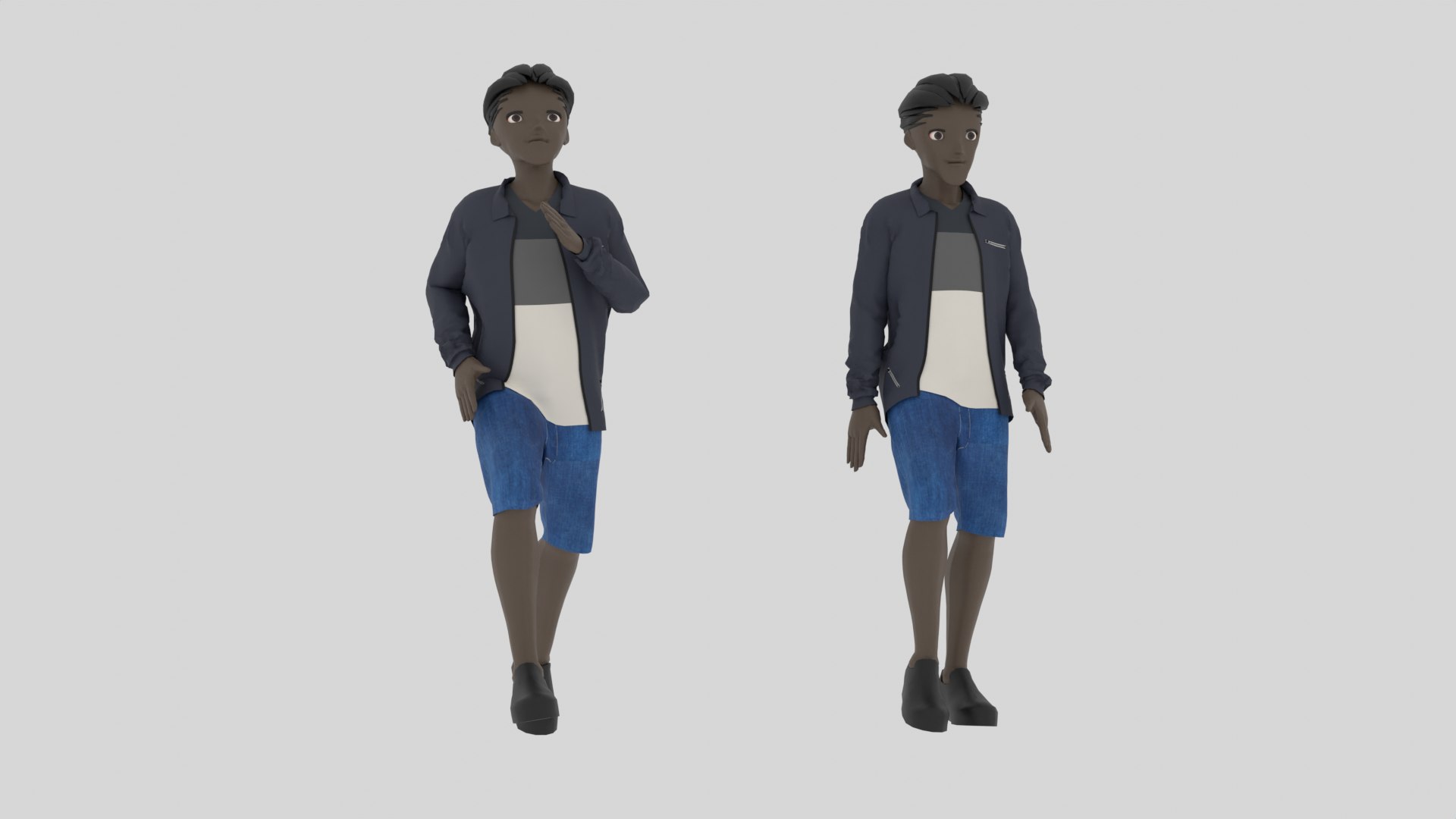 3D Cartoon Character Walking And Running Animation Model - TurboSquid ...