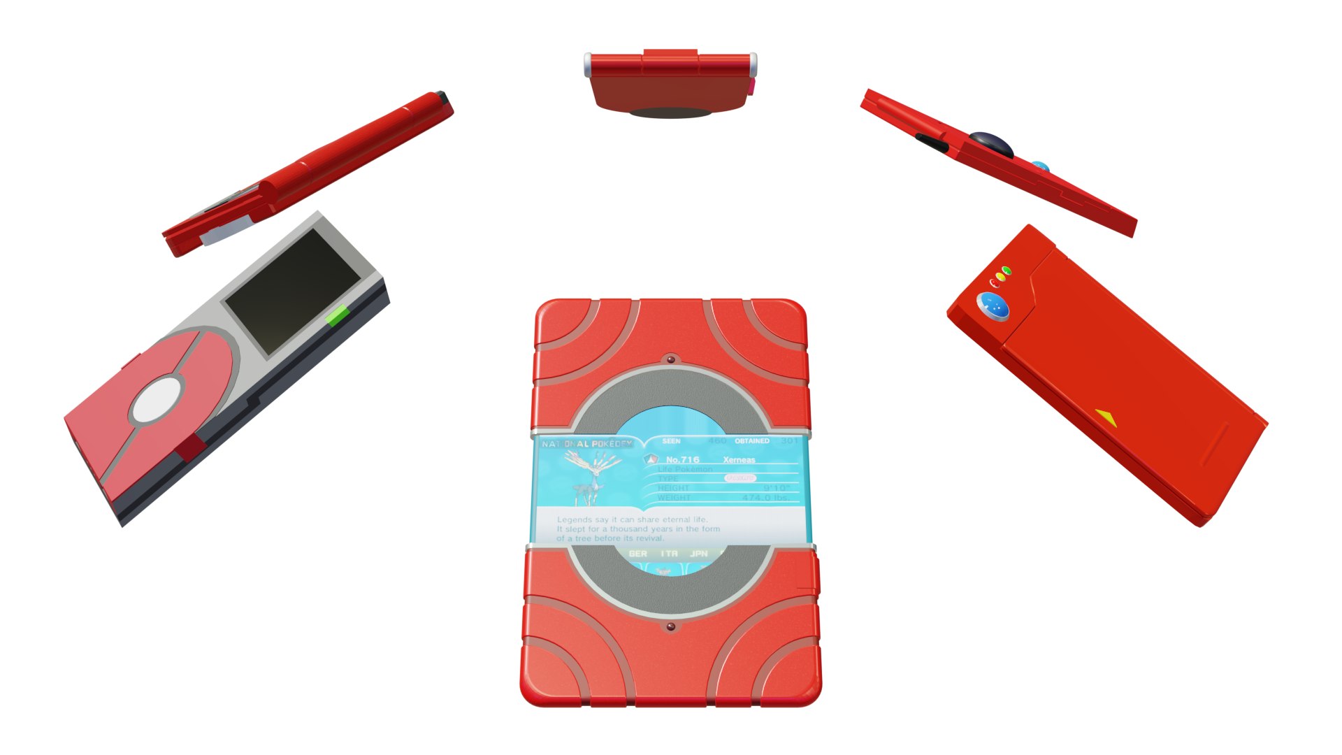 3D Pokedex Collection Kanto To Kalos Model - TurboSquid 2218246