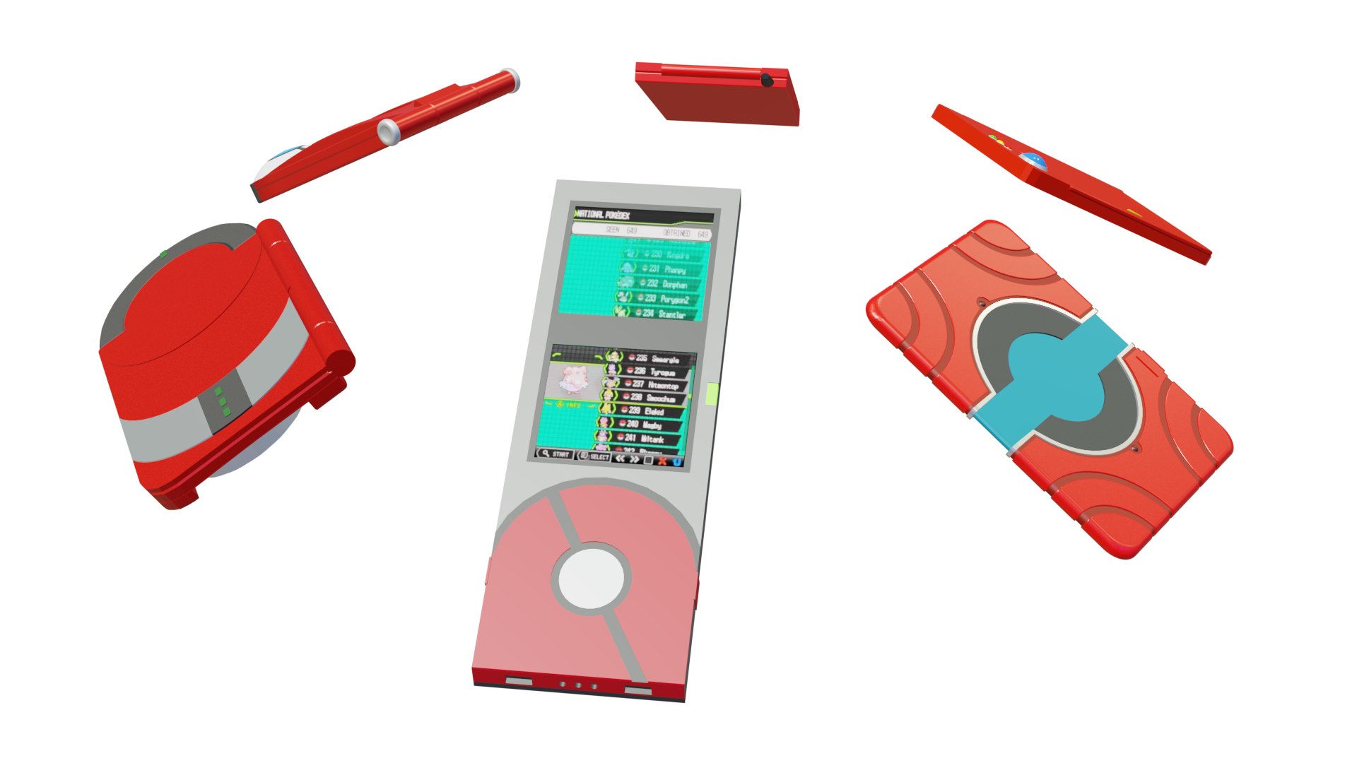 3D Pokedex Collection Kanto To Kalos Model - TurboSquid 2218246
