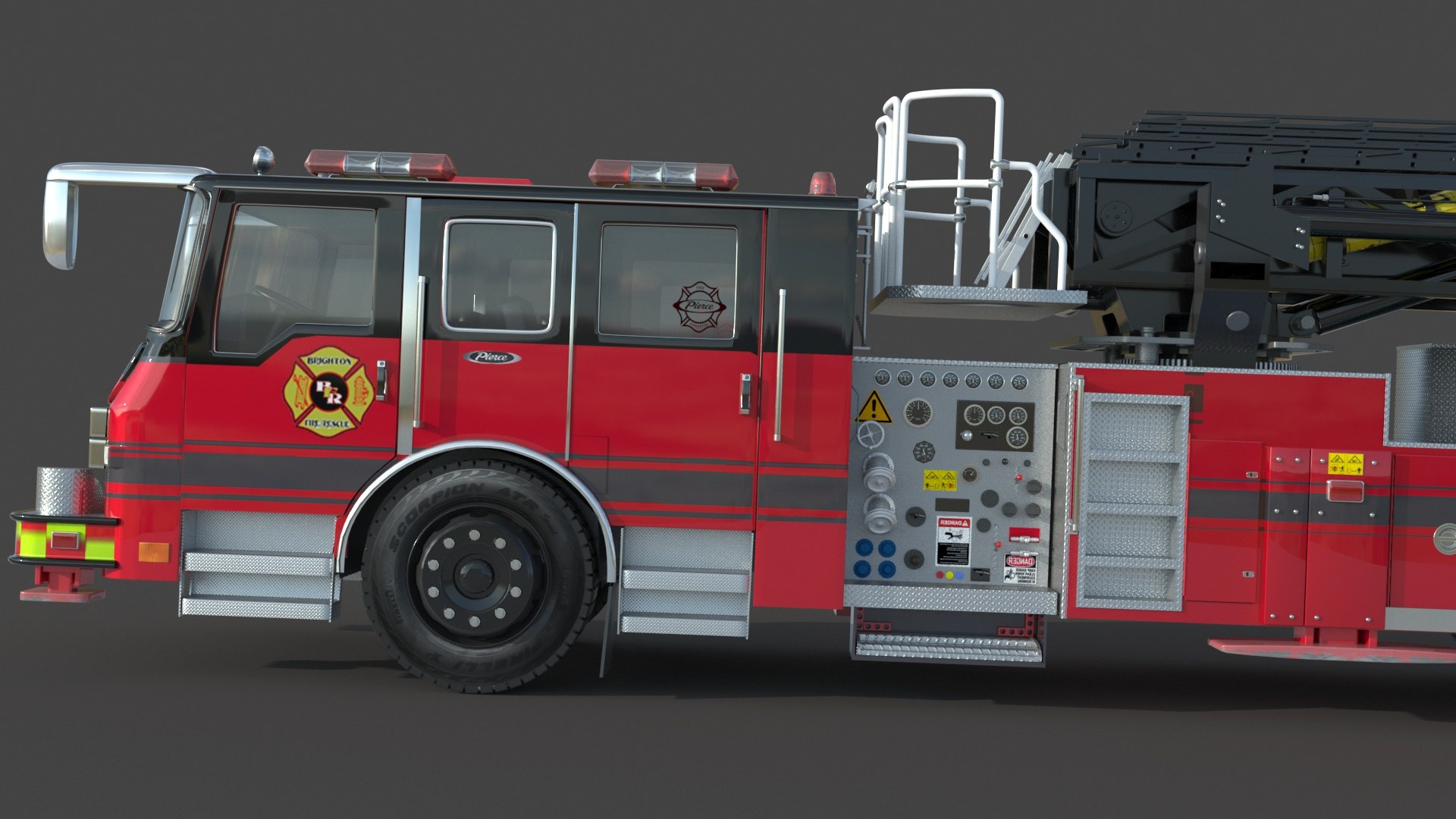 3D Model Brighton Fire Aerial Pierce - TurboSquid 2291480
