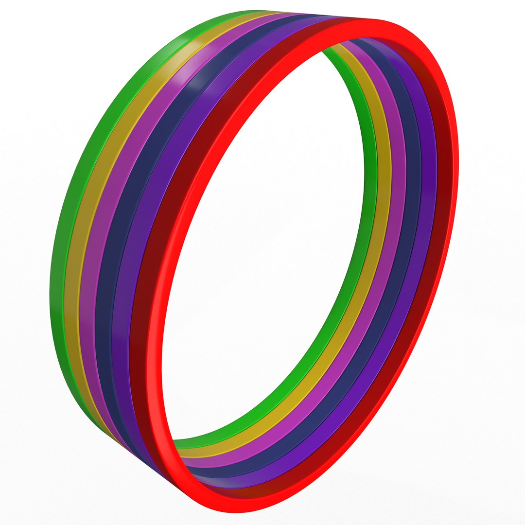 Rainbow Rubber Bracelet 3D Model - TurboSquid 2124897