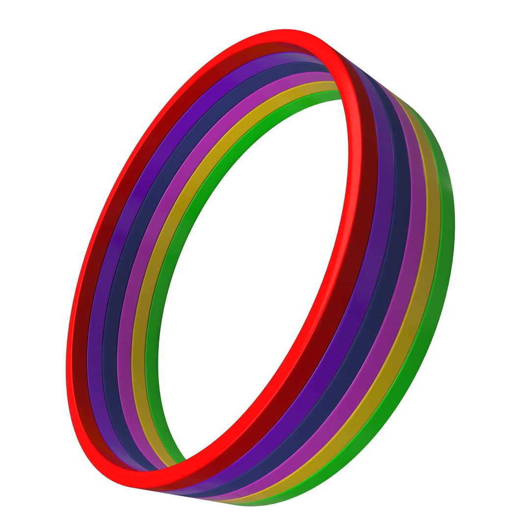 Rainbow Rubber Bracelet 3D Model - TurboSquid 2124897