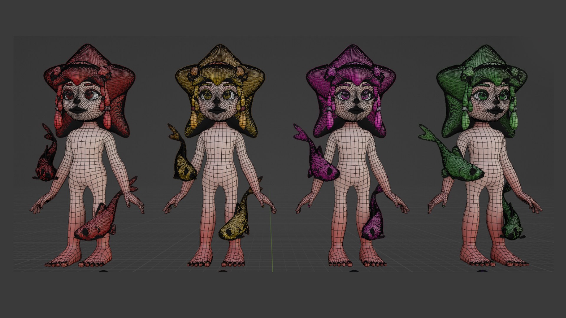 3D Model Pisces Character Girl 3D Model 3D Model - TurboSquid 1950644