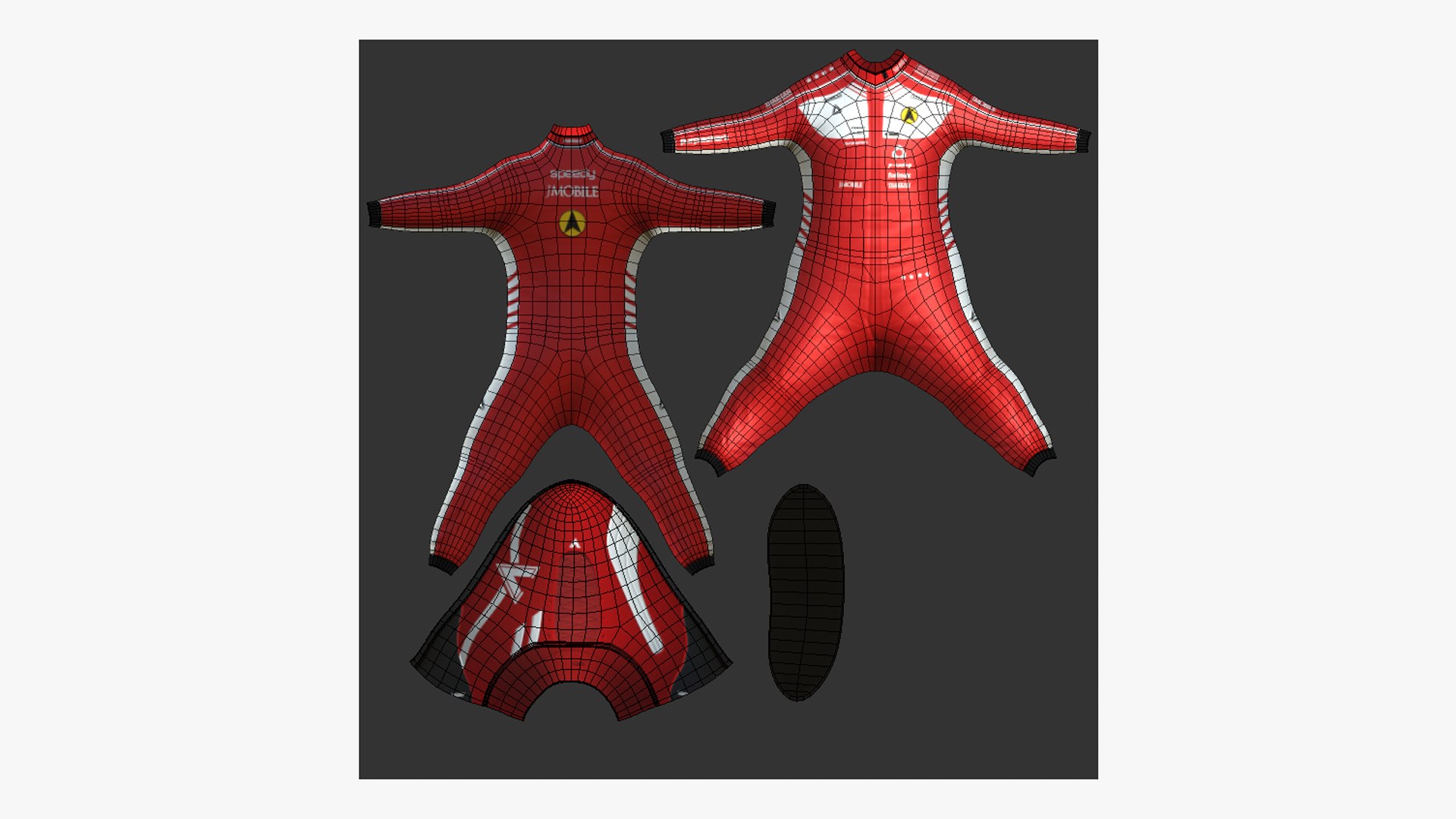 Racing Pilot Uniform A01 Red - Character Clothing Design 3D Model ...